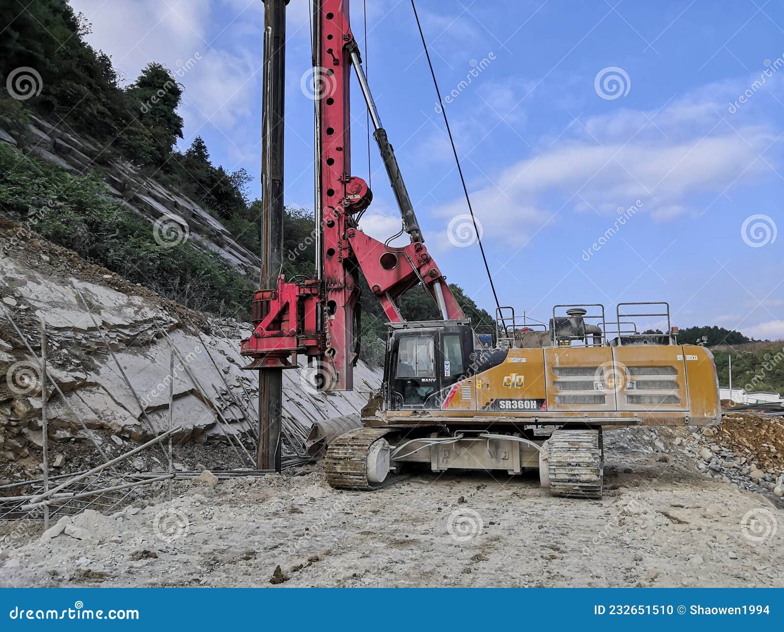 Construction with Excavator Working Editorial Image - Image of soil ...