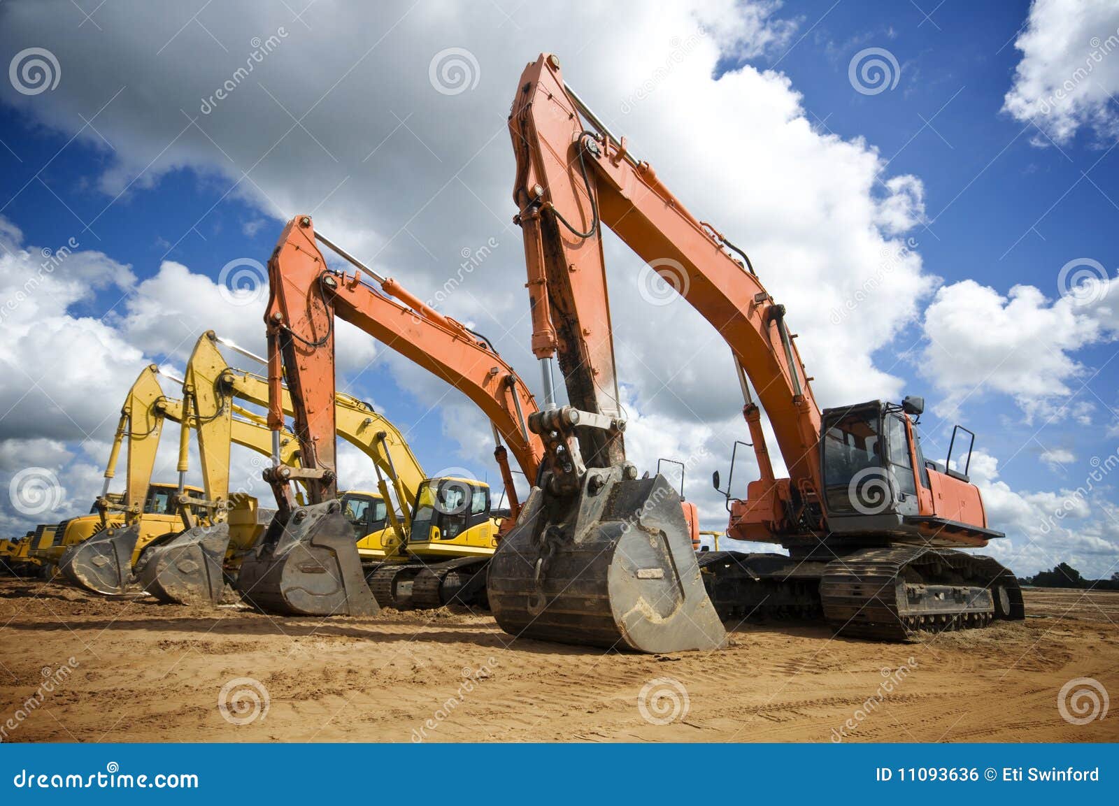 Construction excavators stock photo. Image of trucks - 11093636