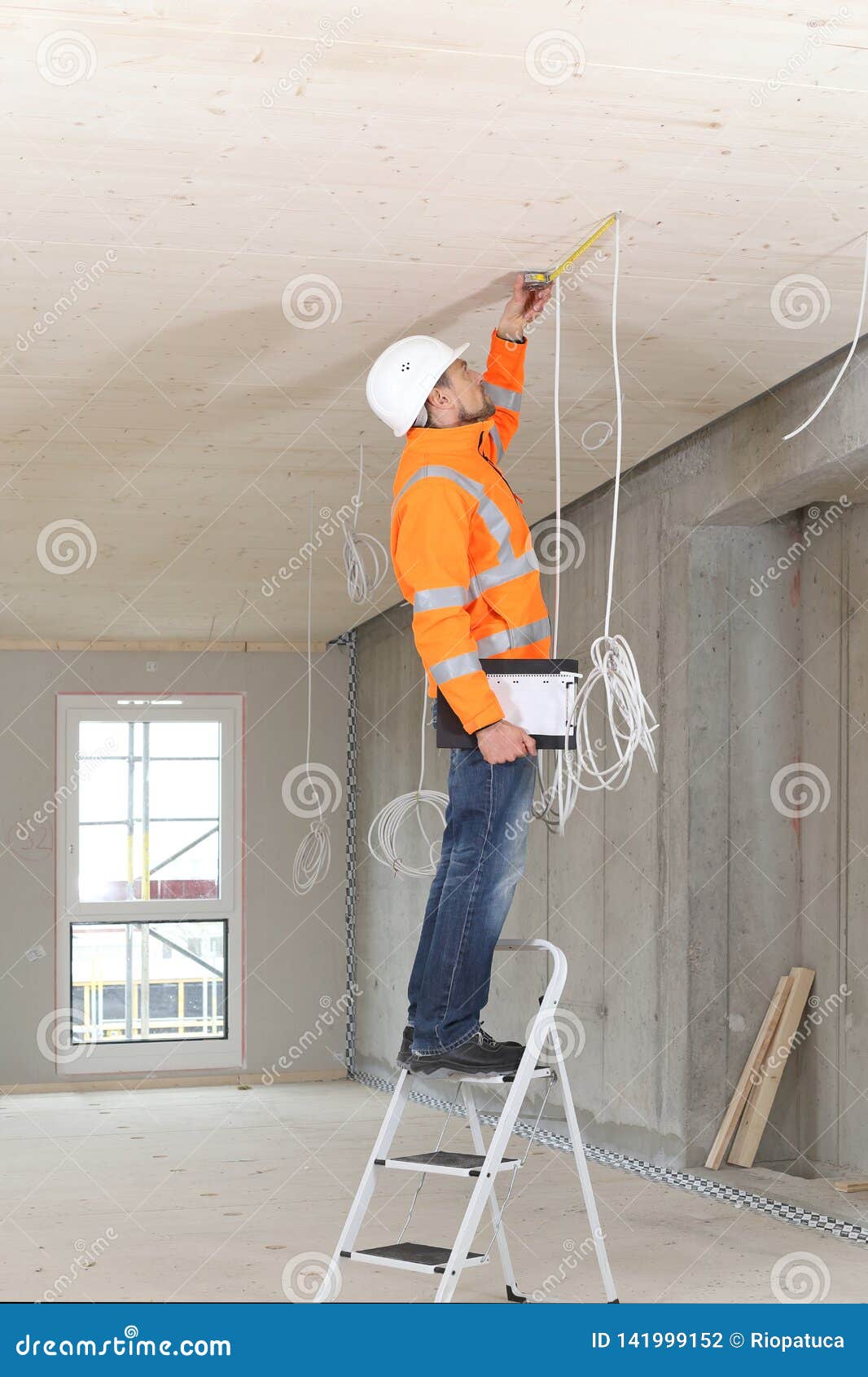 Construction Expert Appraiser Checking a New Construction Stock Photo ...