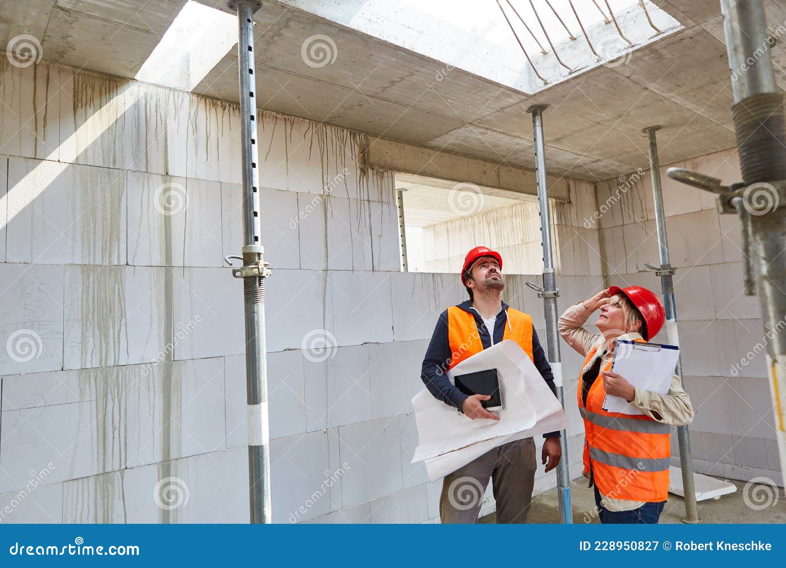 Construction Expert and Architect in the Shell Construction Stock Image ...