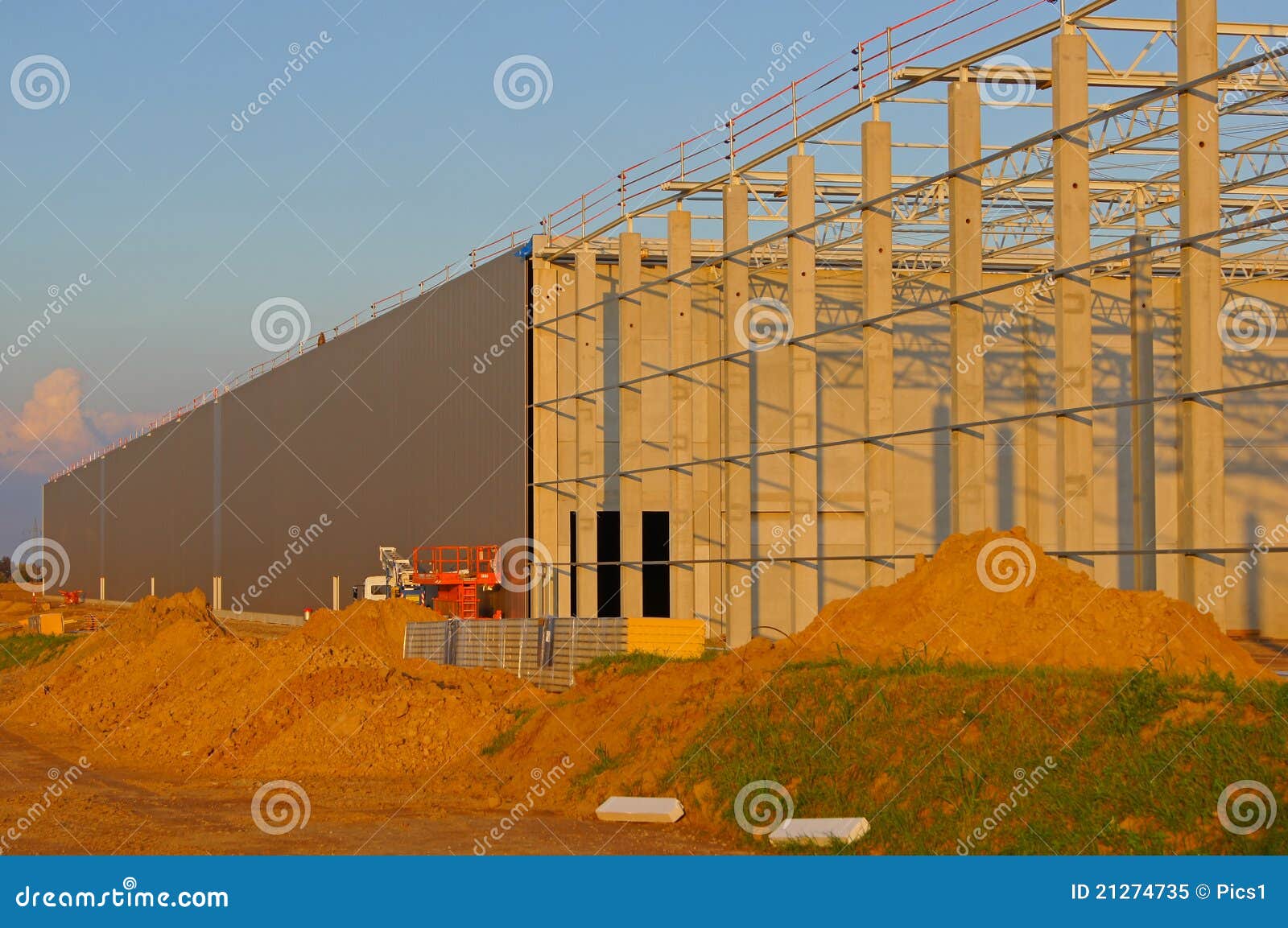 Construction of a Factory Building Stock Image - Image of estate ...