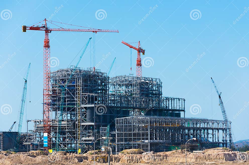 Construction of Factory or Plant Stock Image - Image of builder, mill ...