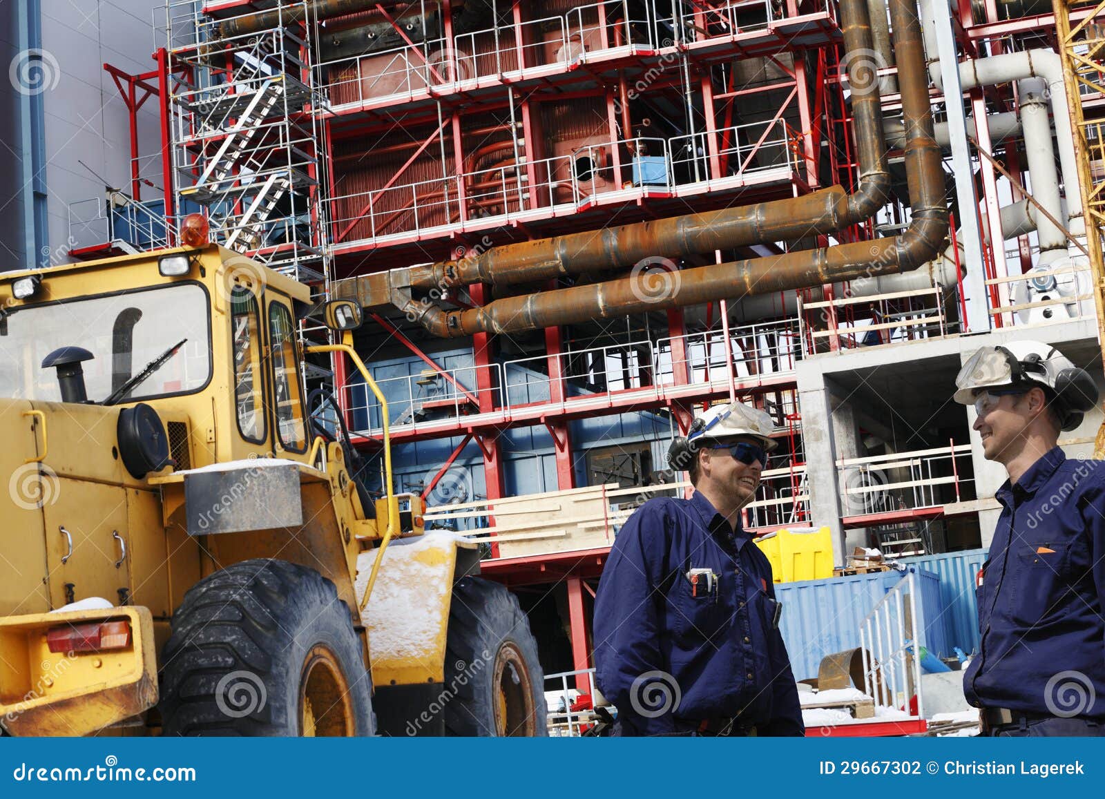 Construction of Factory and Site Workers Stock Photo - Image of ...