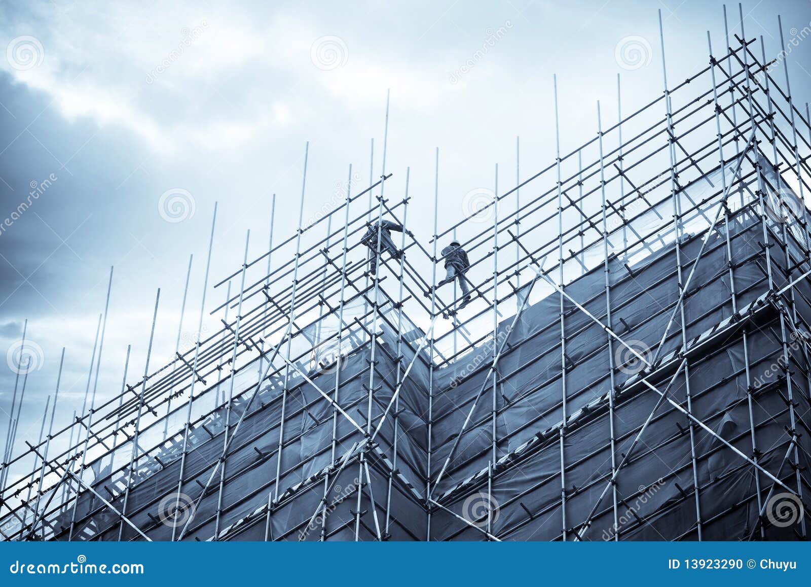 Construction Falsework and Builder Stock Photo - Image of cooperation ...