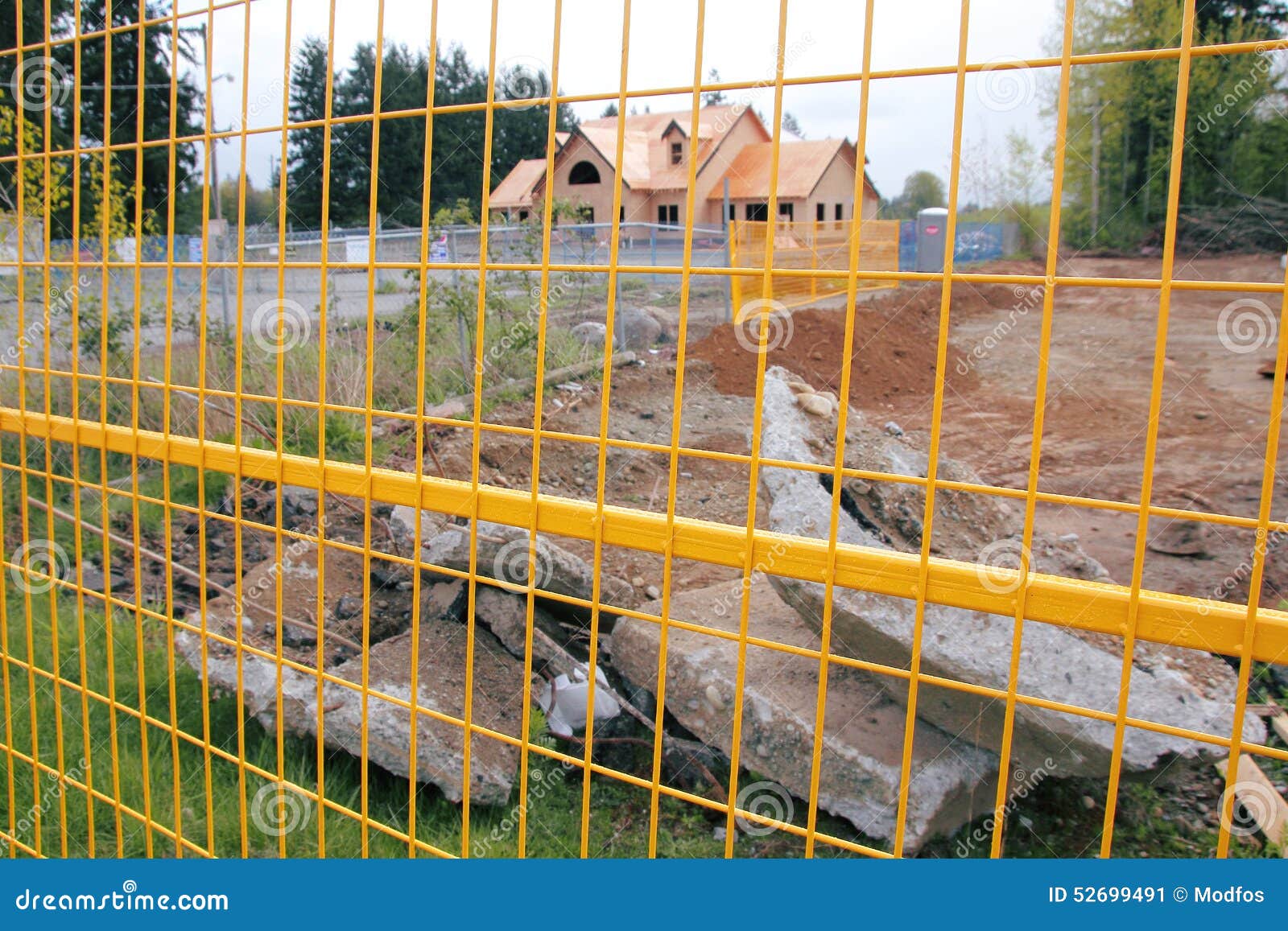 Construction Fencing stock image. Image of liability - 52699491