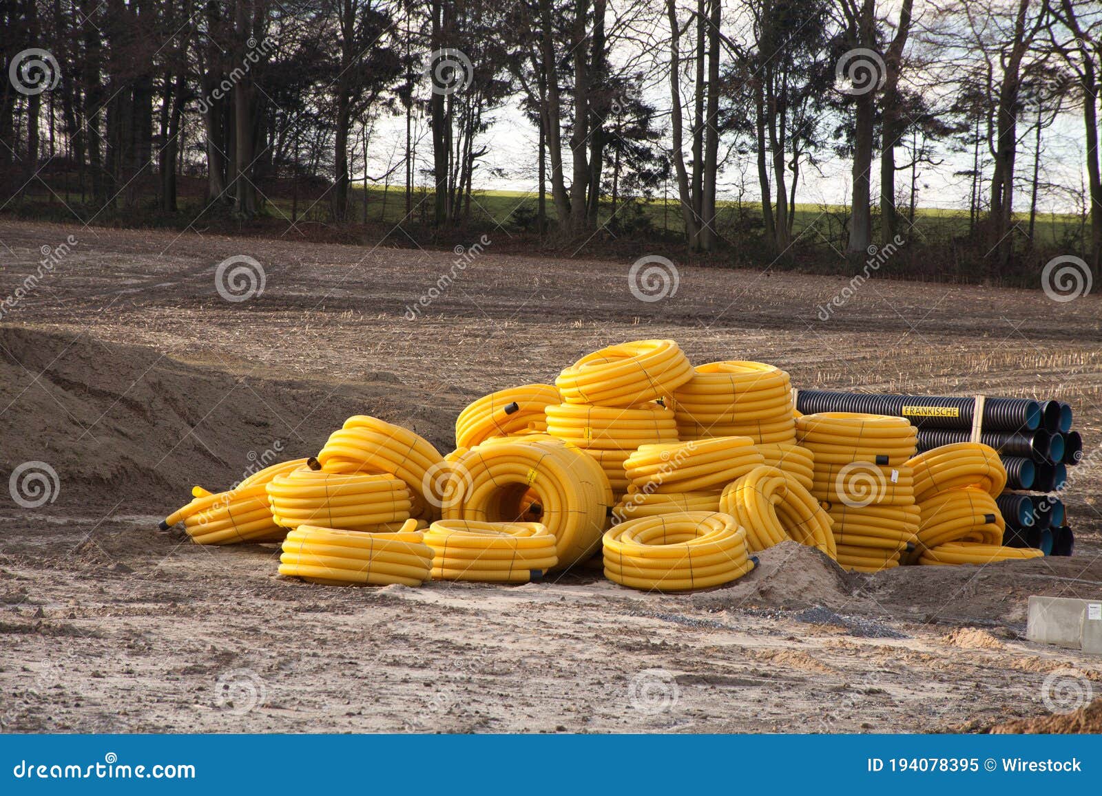 Construction Field with Construction Materials during a Sunny Day Stock ...