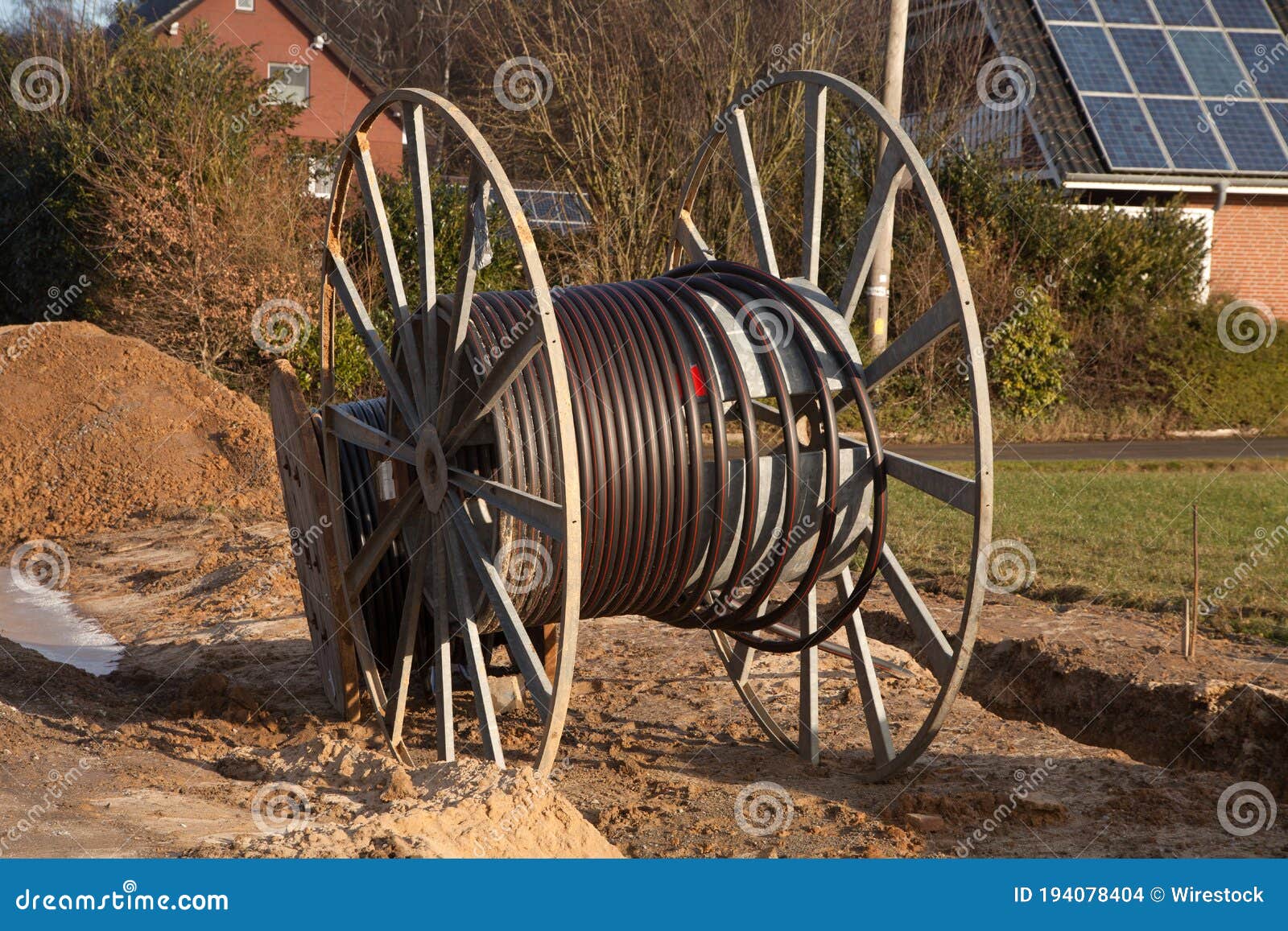 Construction Field with Construction Materials during a Sunny Day Stock ...