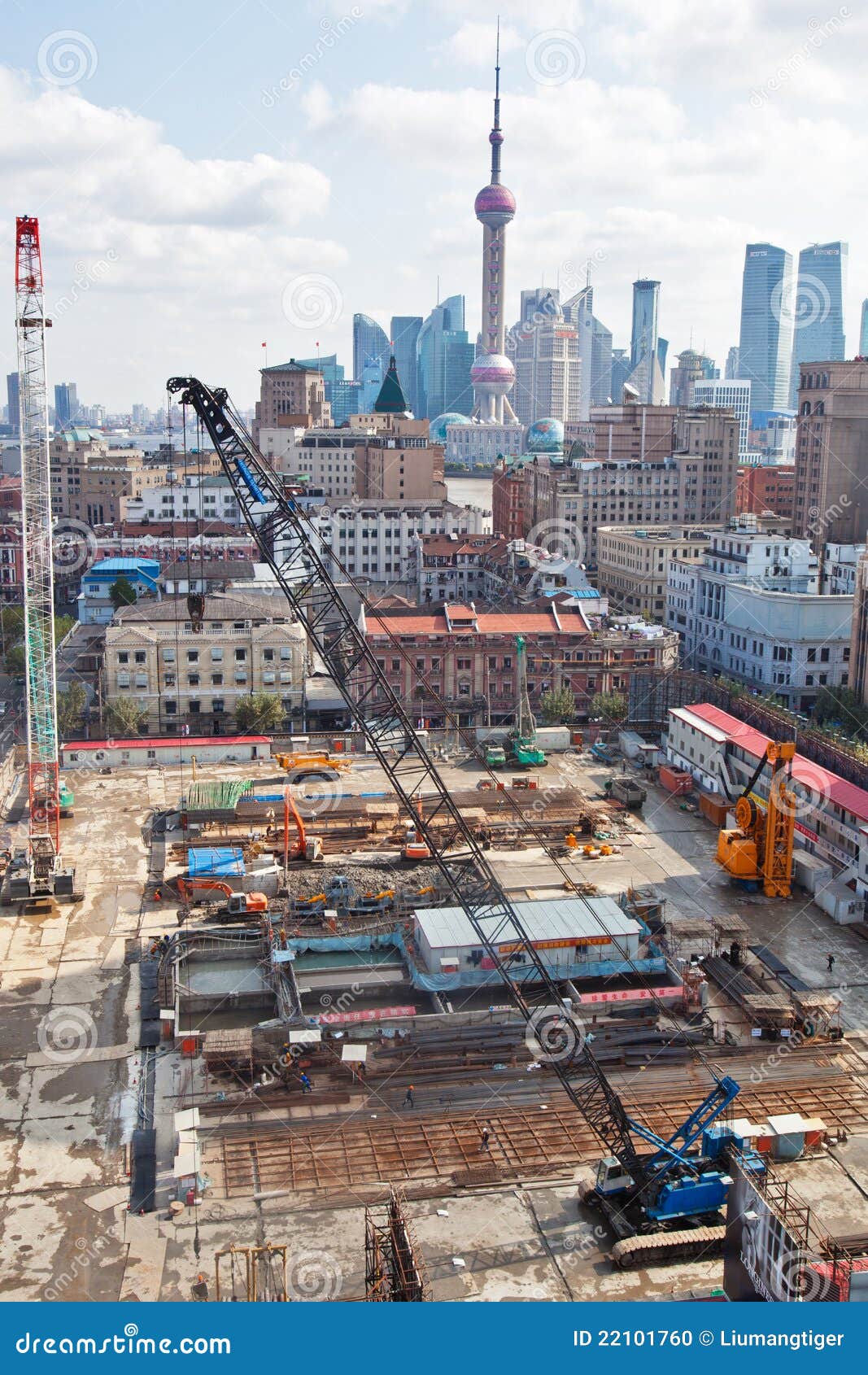 Construction Field in Shanghai Editorial Image - Image of build, rebar ...