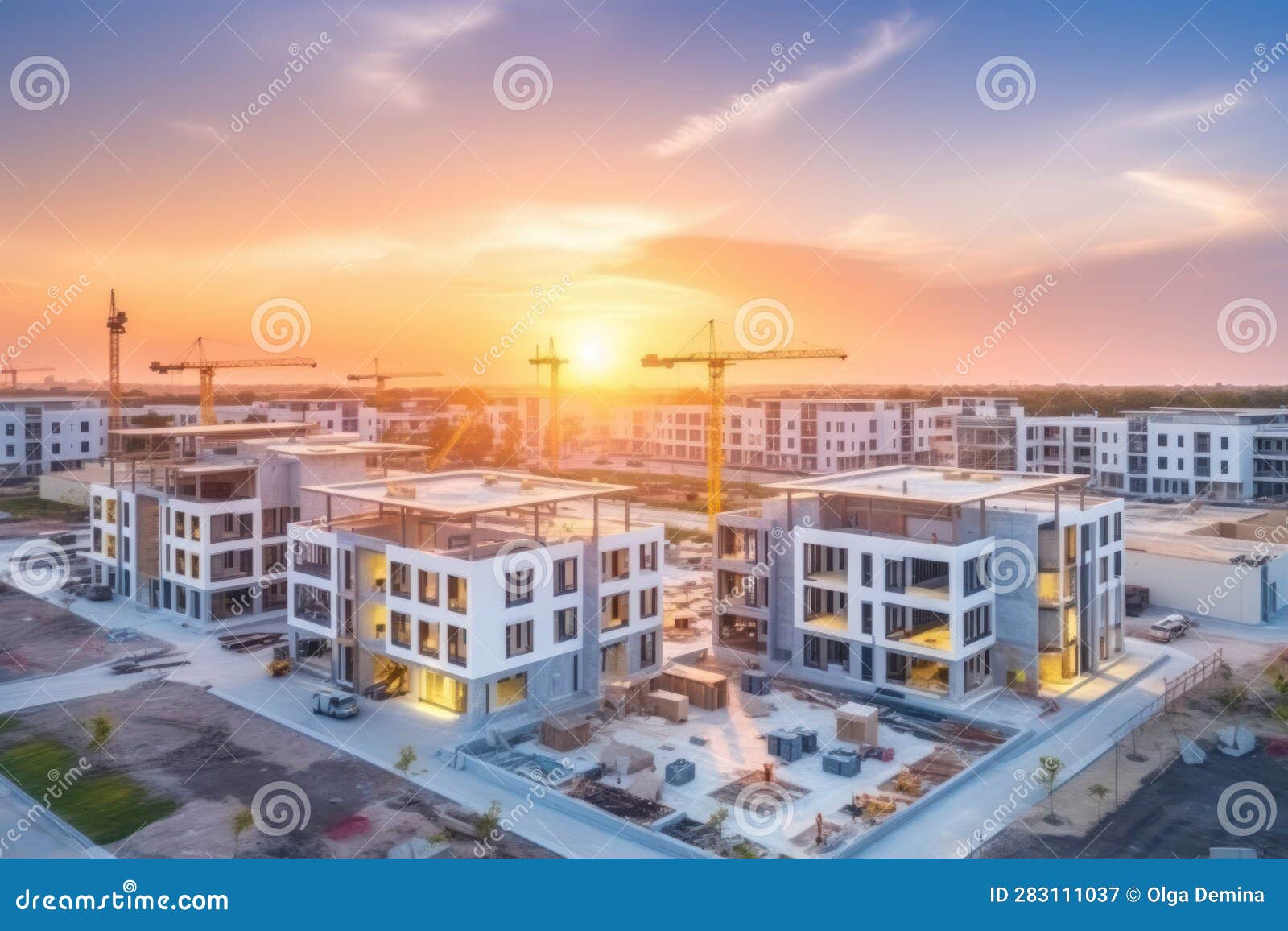 Construction Field of Under Construction Building: White Blocks of ...