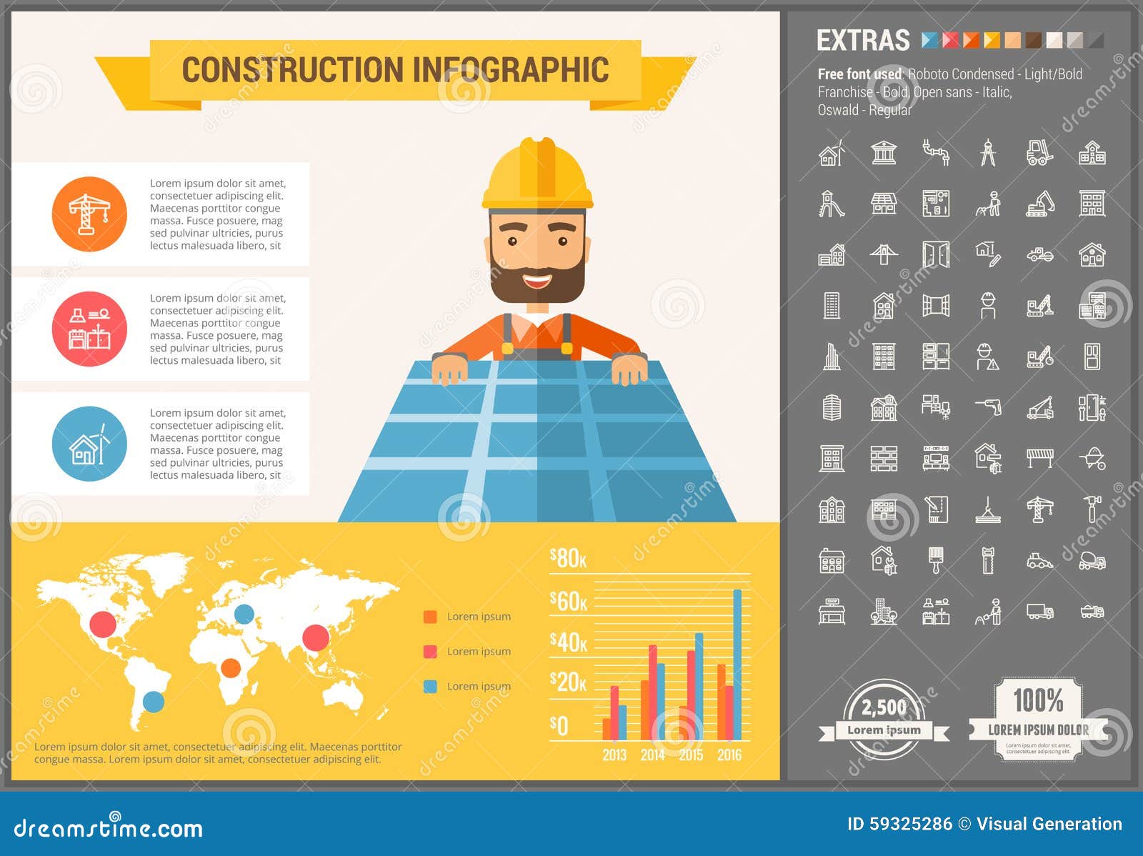 Construction Flat Design Infographic Template Stock Vector ...