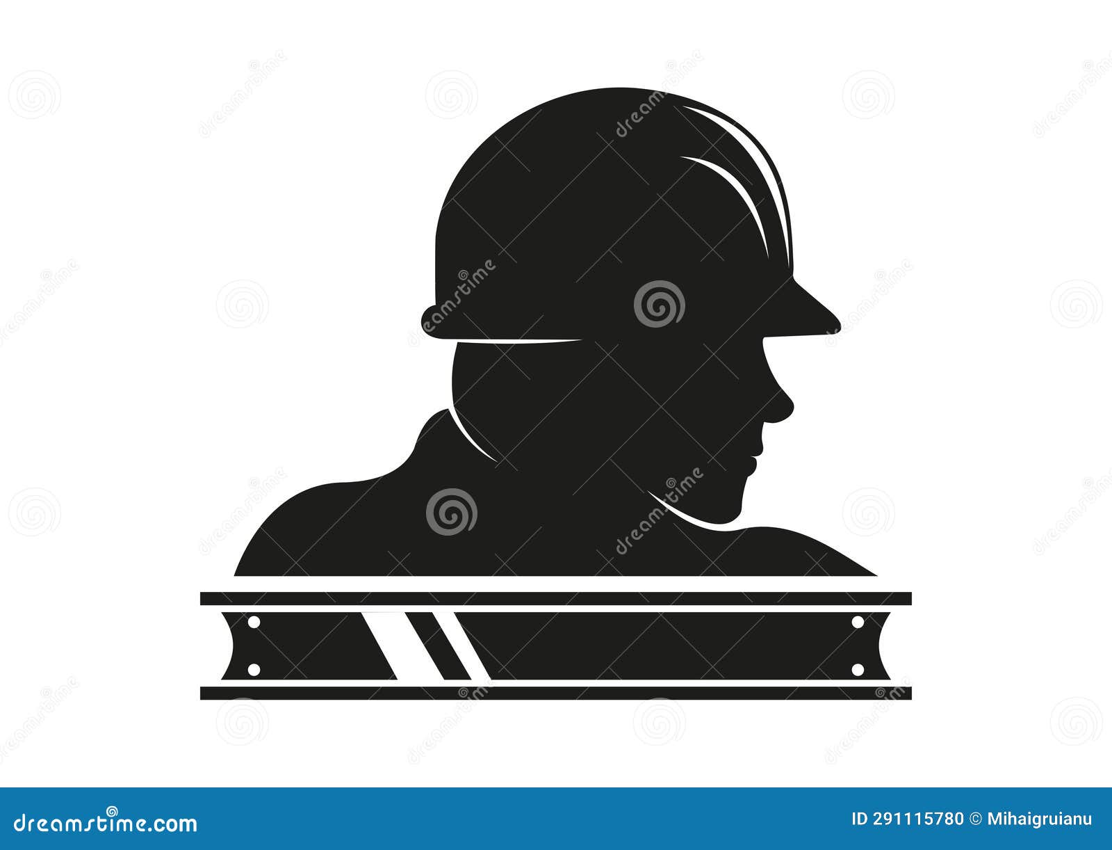 Construction Flat Logo Design Vector Black and White Stock Illustration ...