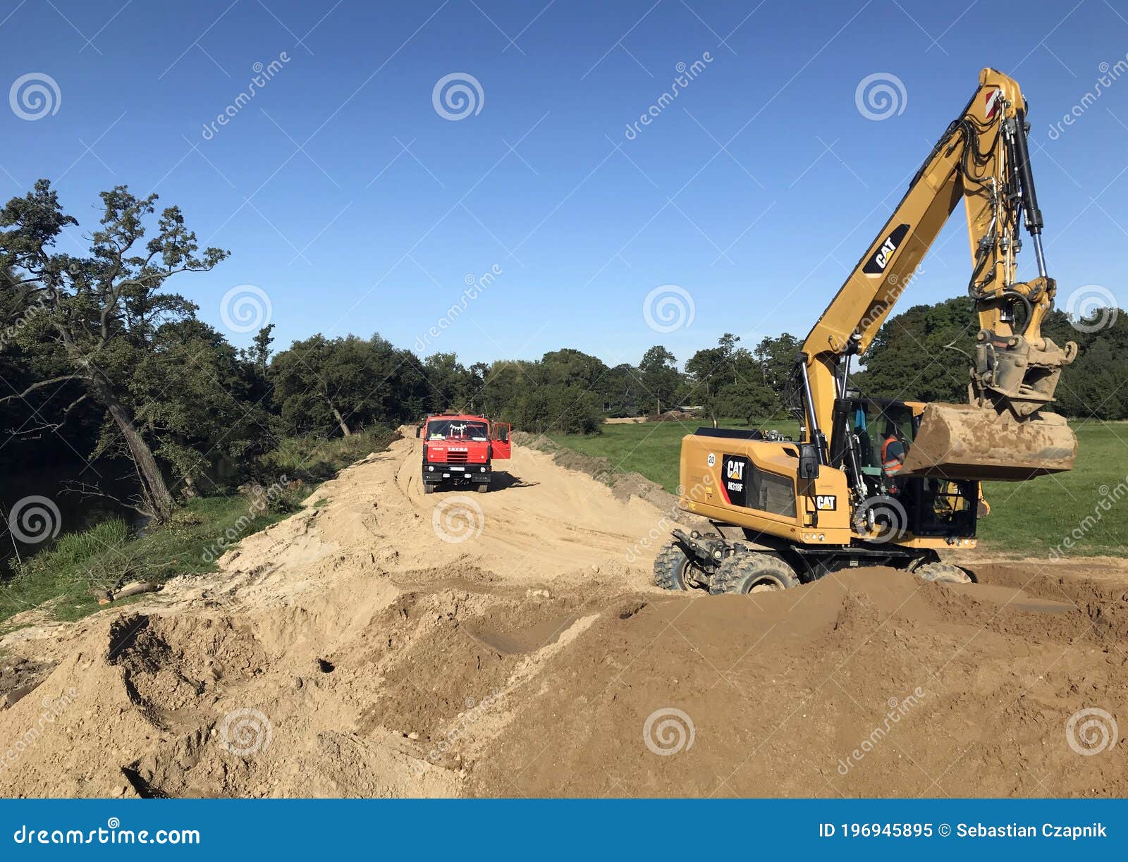 Construction of a Floodbank or Levee Along a River Editorial Image ...