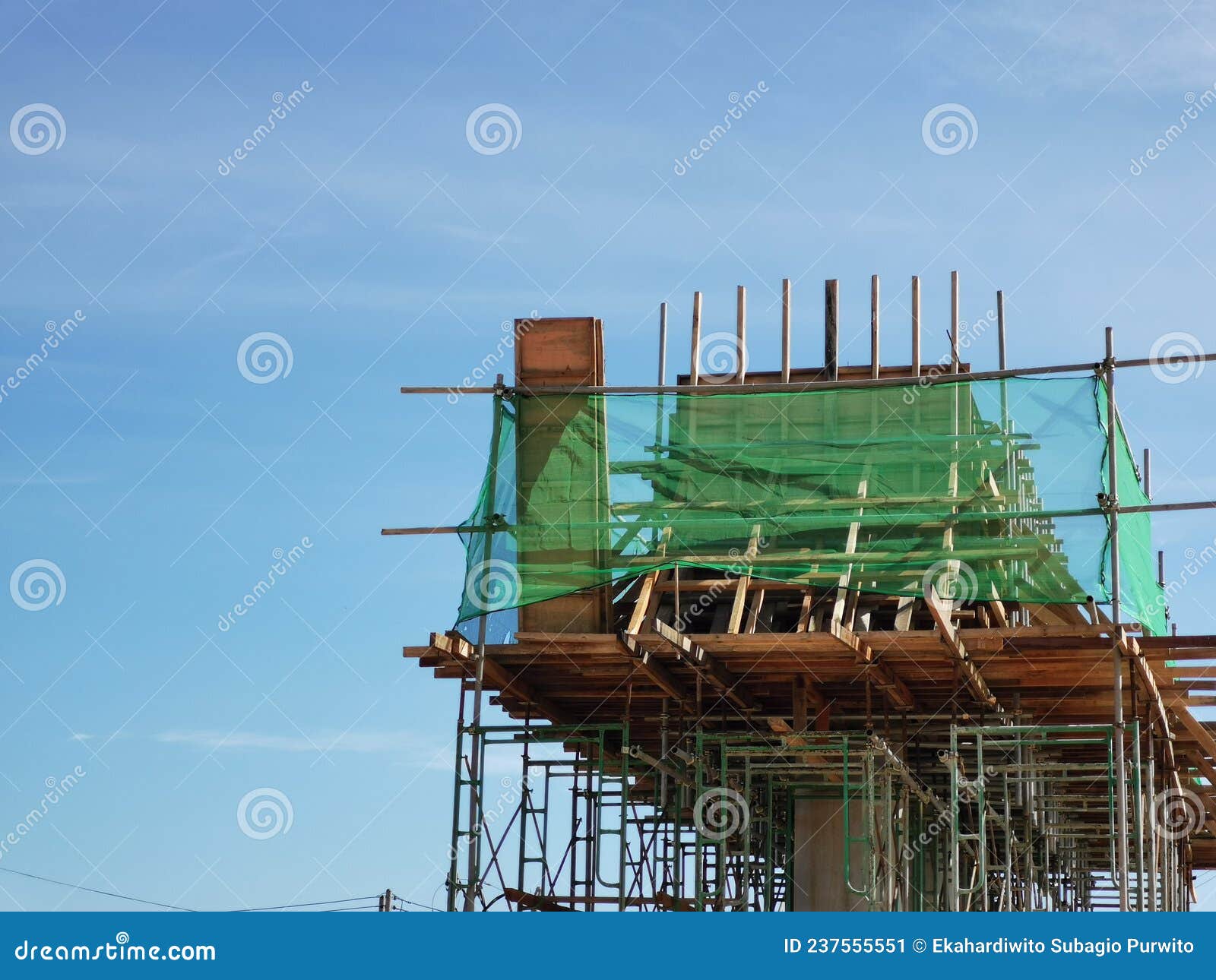 Construction of Fly Over Road Against Blue Sky. Stock Image - Image of ...