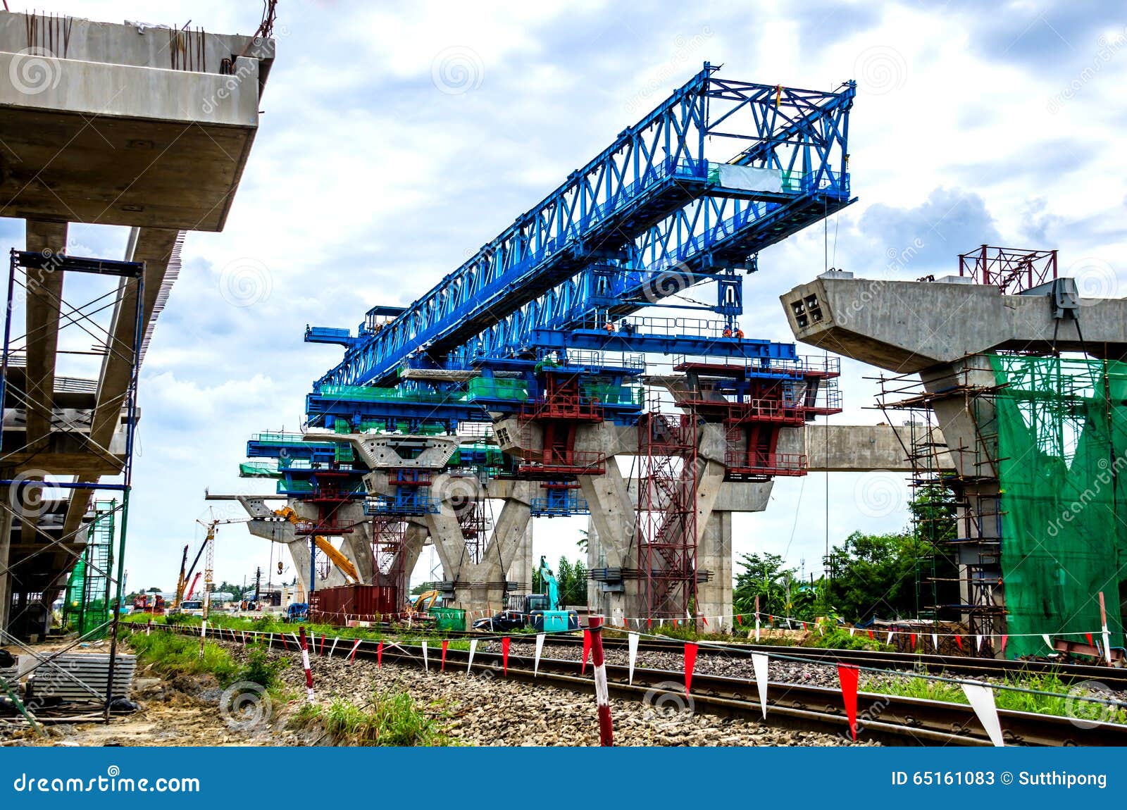 The Construction of Flyovers Stock Image - Image of iron, cantilever ...