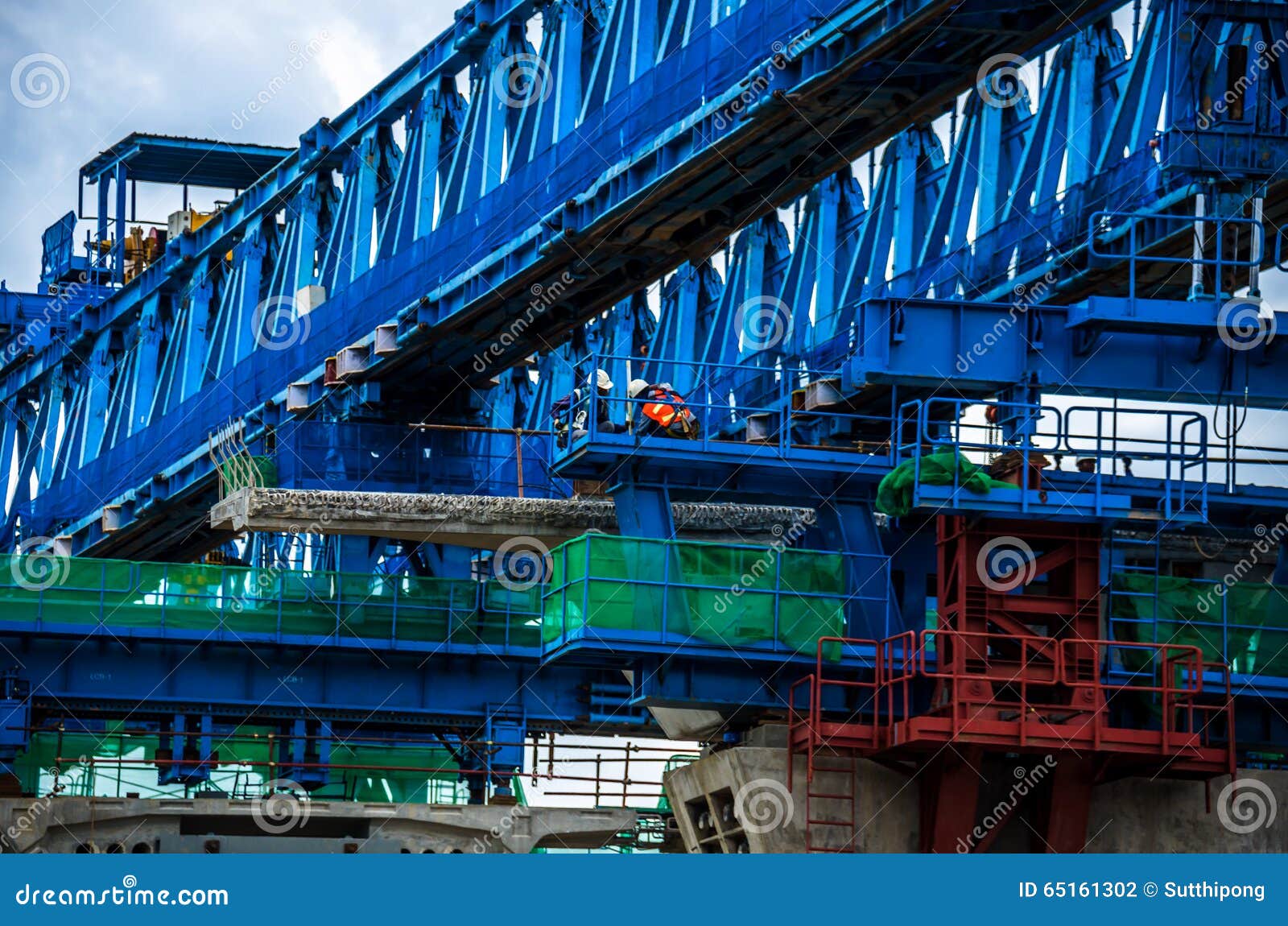 The Construction of Flyovers Stock Photo - Image of helmet ...