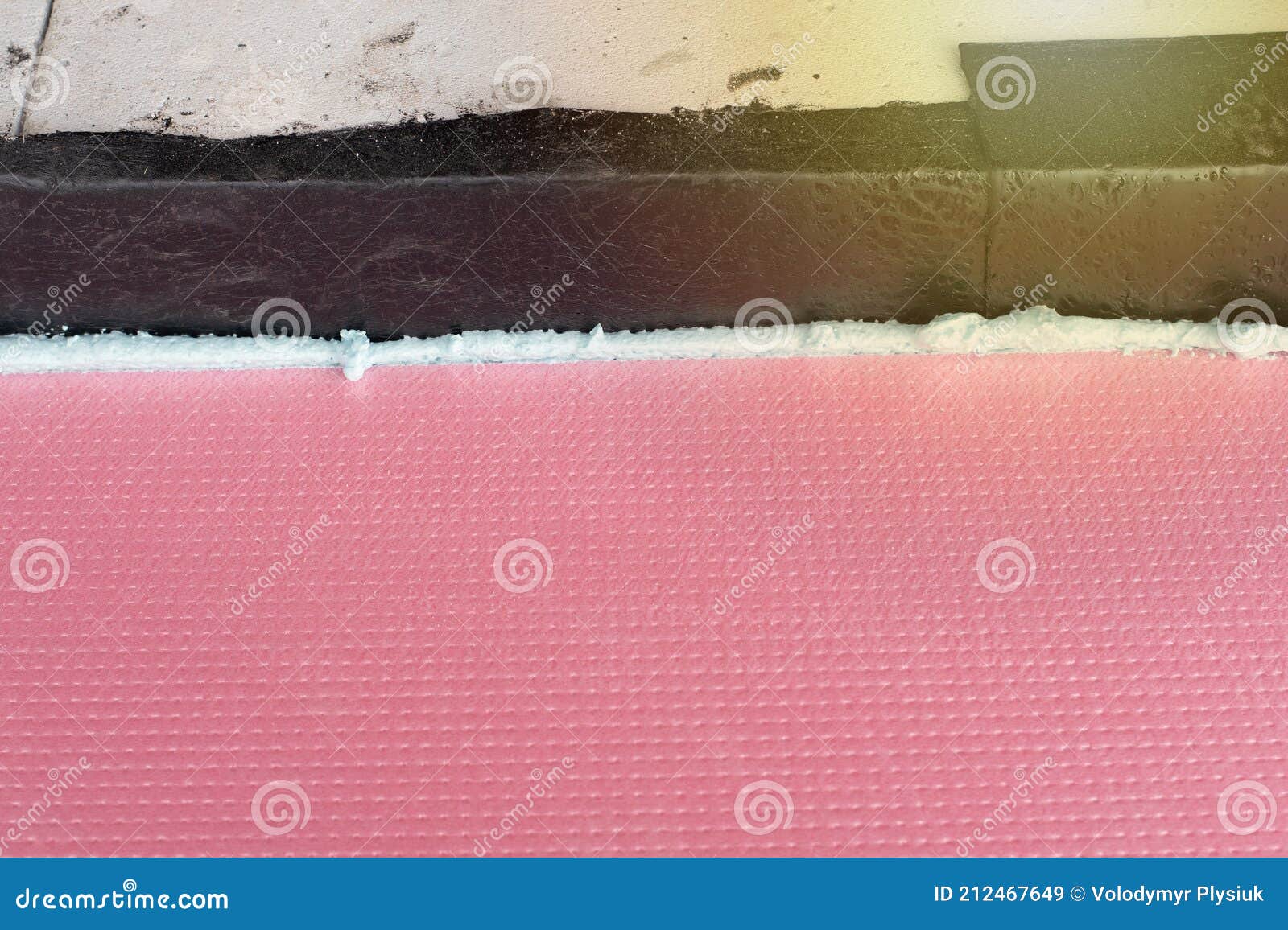 Construction Foam between Pink Extruded Styrofoam Sheets Stock Image ...