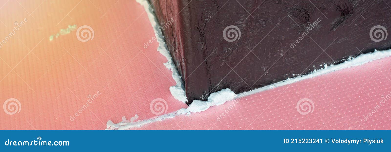 Construction Foam between Pink Extruded Styrofoam Sheets Stock Image ...