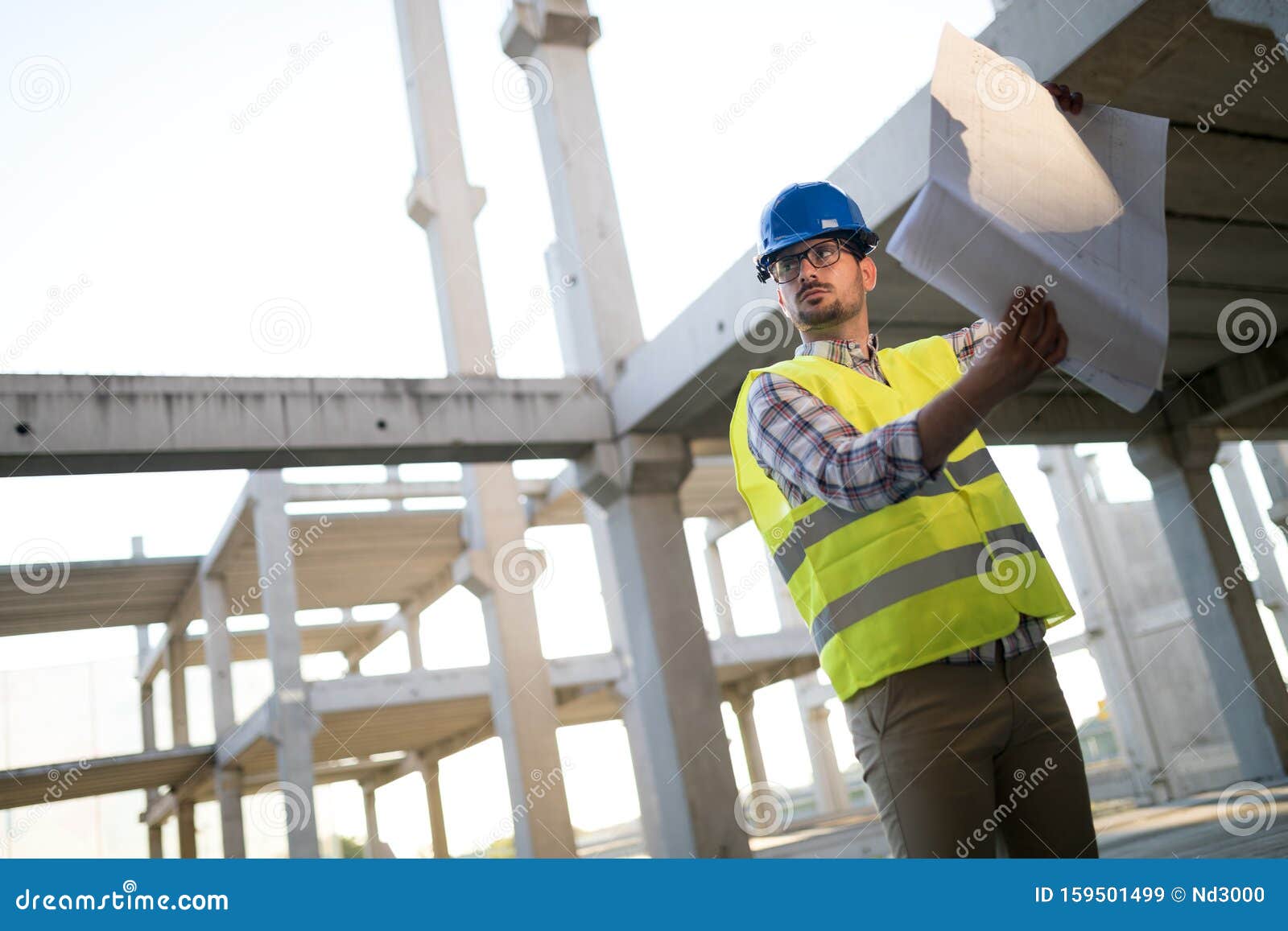 Construction Foreman on the Job Site Stock Image - Image of engineer ...