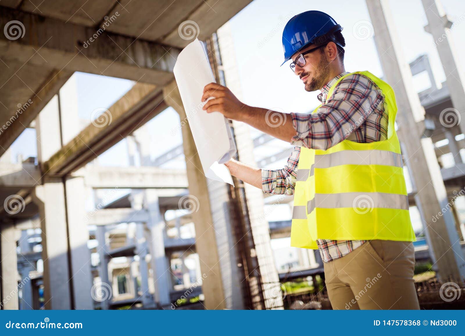 Construction Foreman on the Job Site Stock Photo - Image of foreman ...