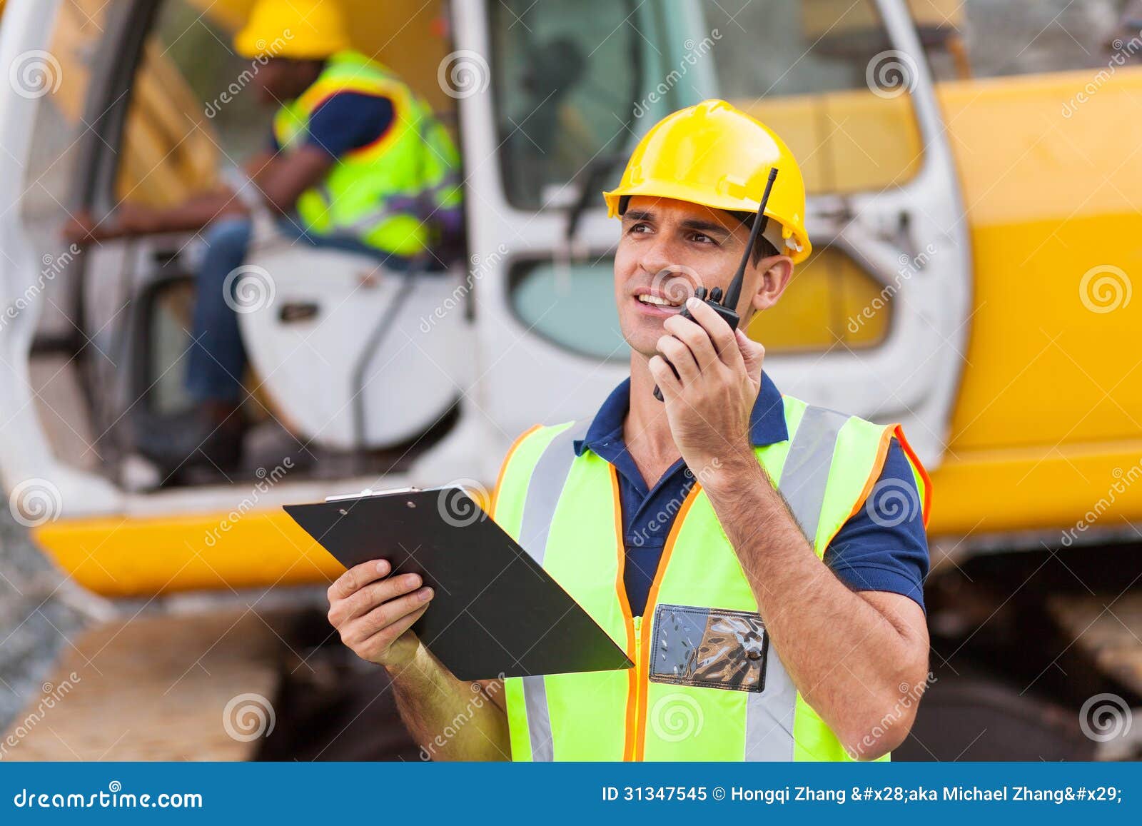 Construction Foreman Walkie-talkie Stock Image - Image of building ...