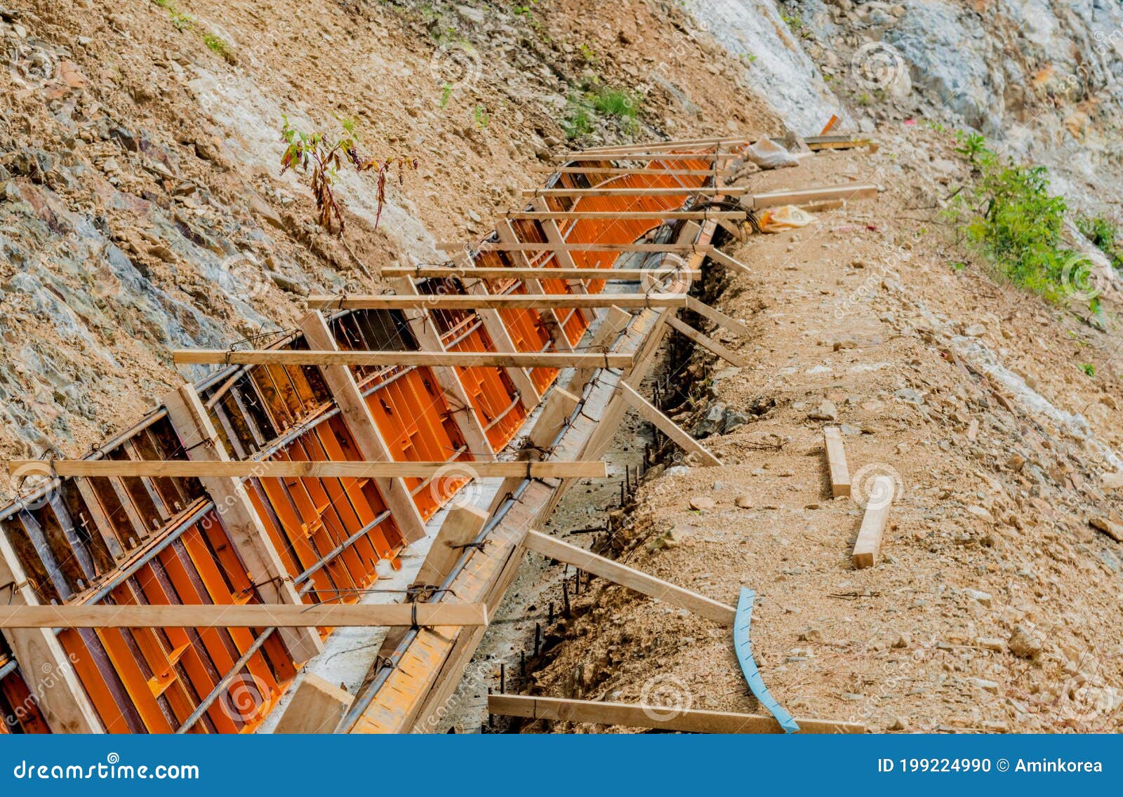 Construction Form for Man Made Drainage Ditch Stock Photo - Image of ...