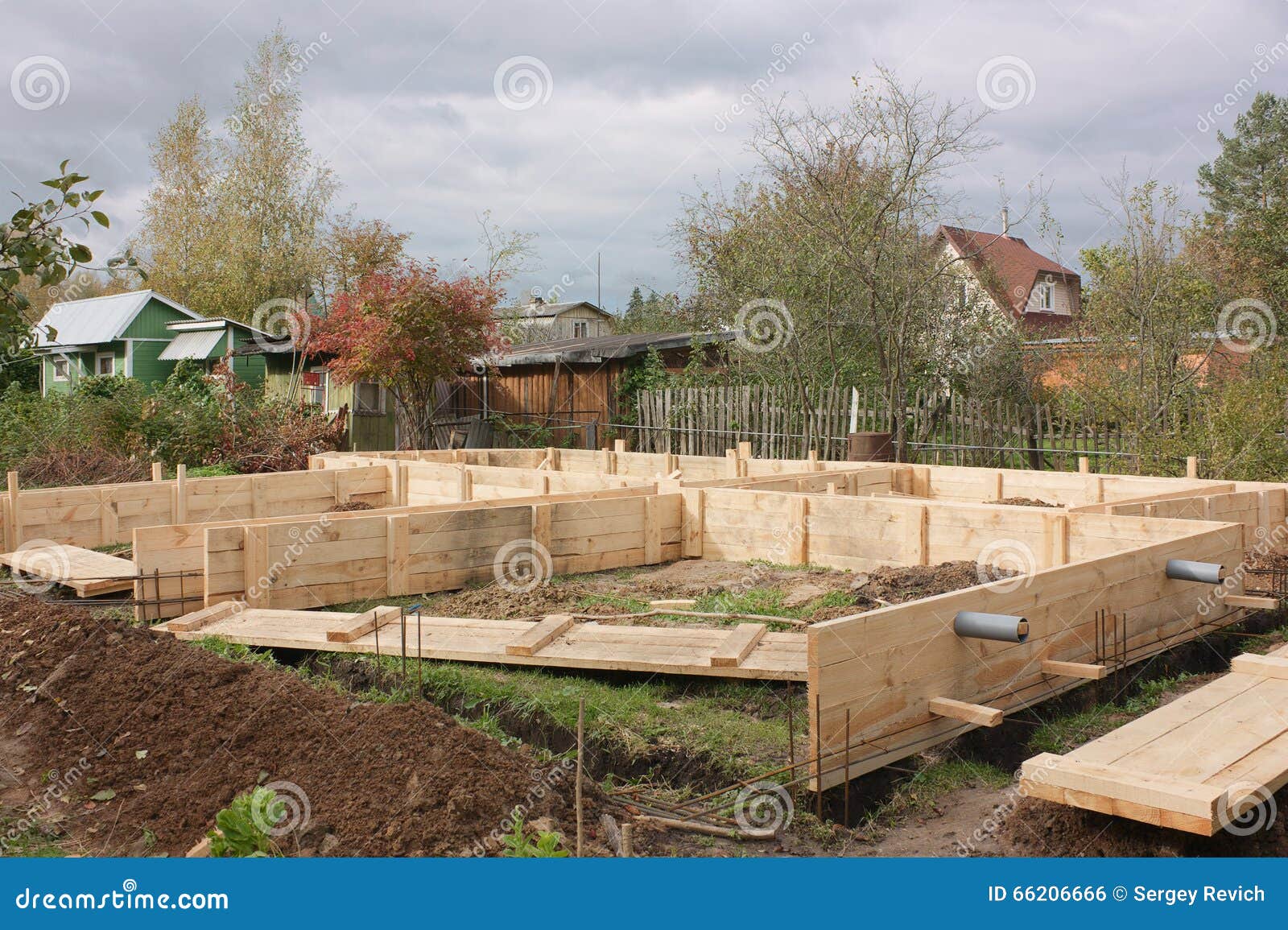 Construction Formwork for Foundation Stock Photo - Image of dacha ...