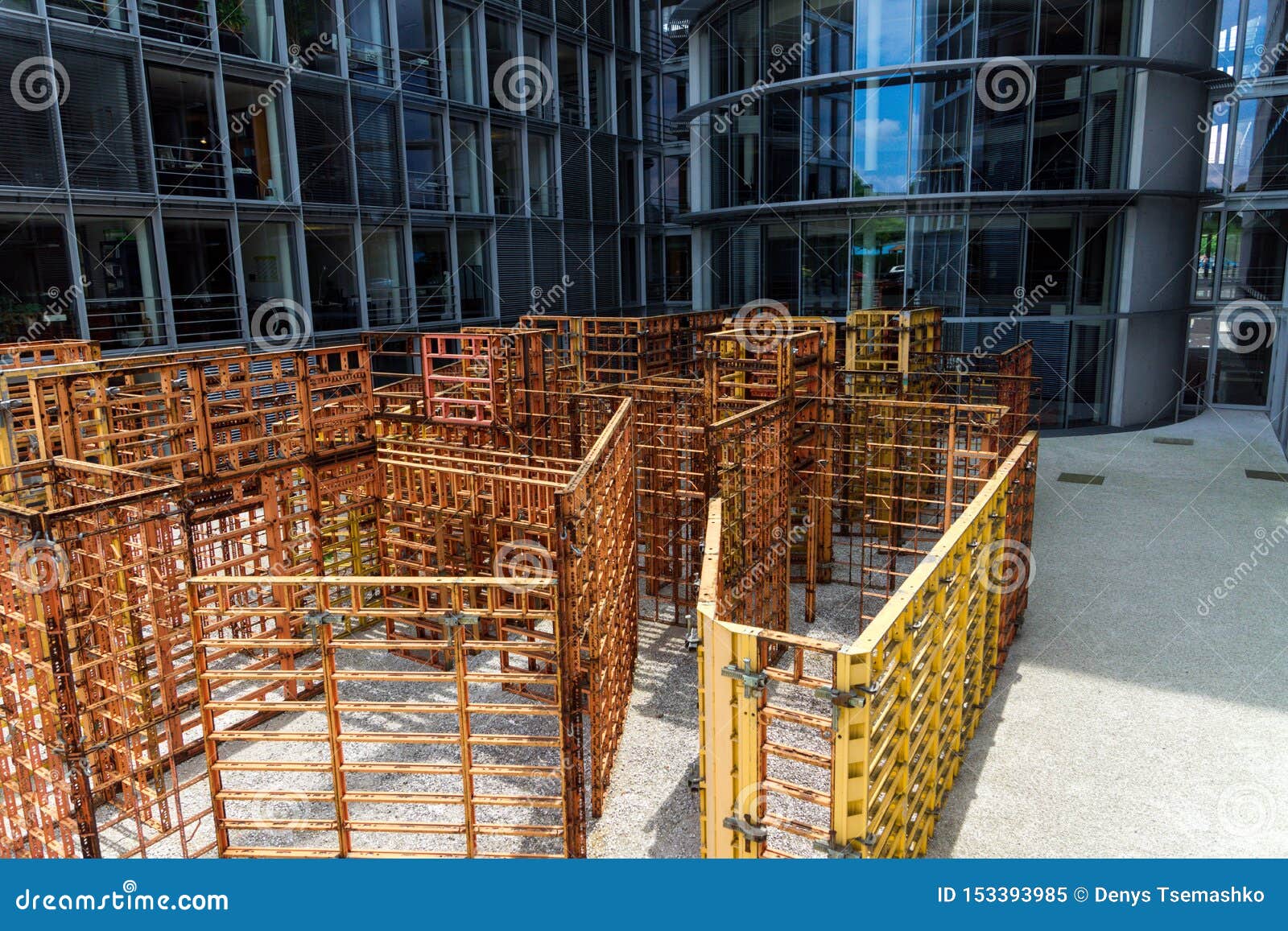 Construction Formwork Many Times Used. Stock Image - Image of industry ...