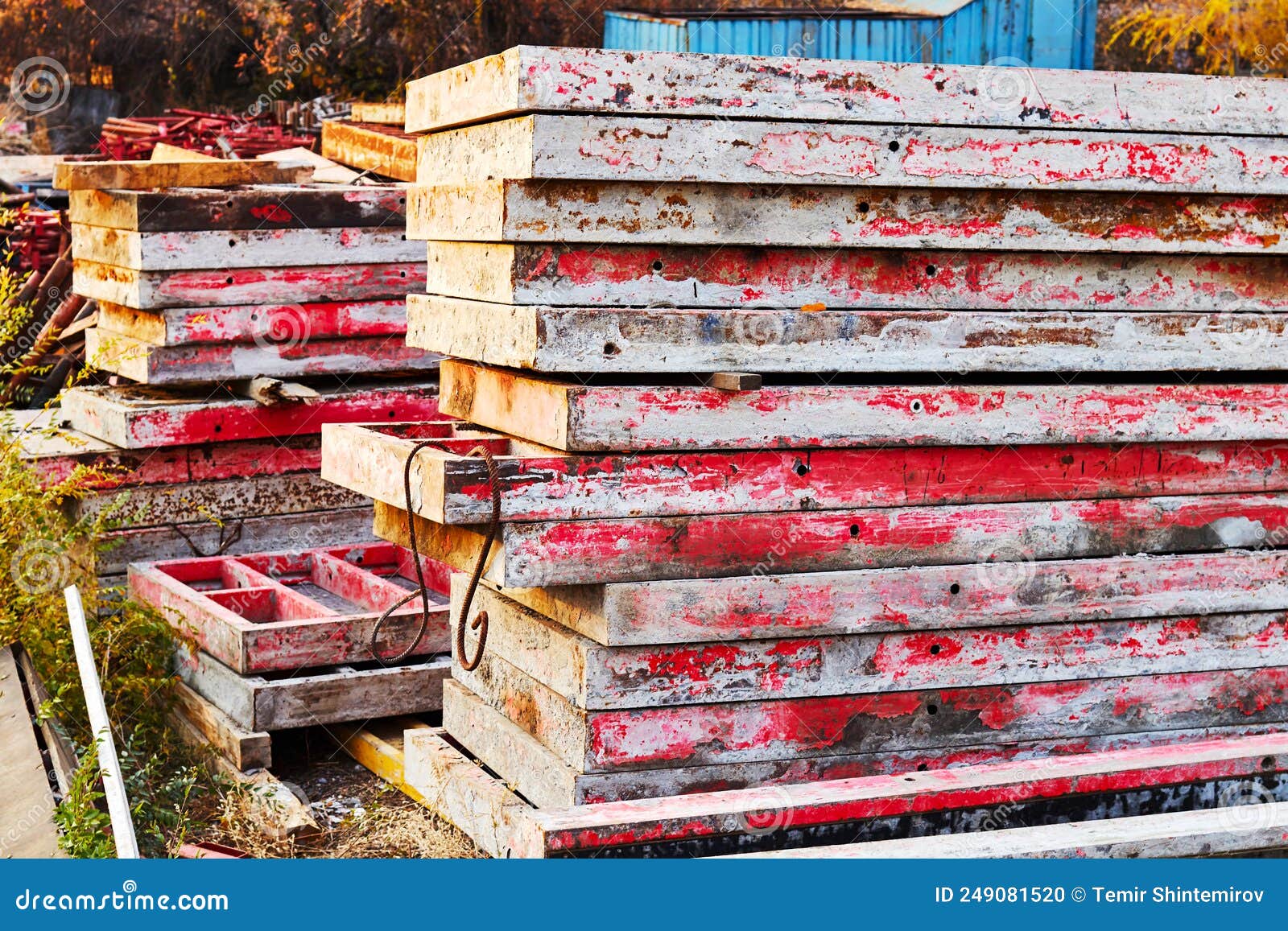 Construction Formwork Stacked on the Construction Site Stock Photo ...