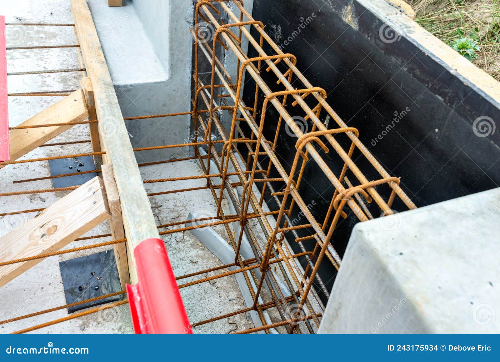 Construction of a Formwork before Pouring the Concrete Stock Photo ...