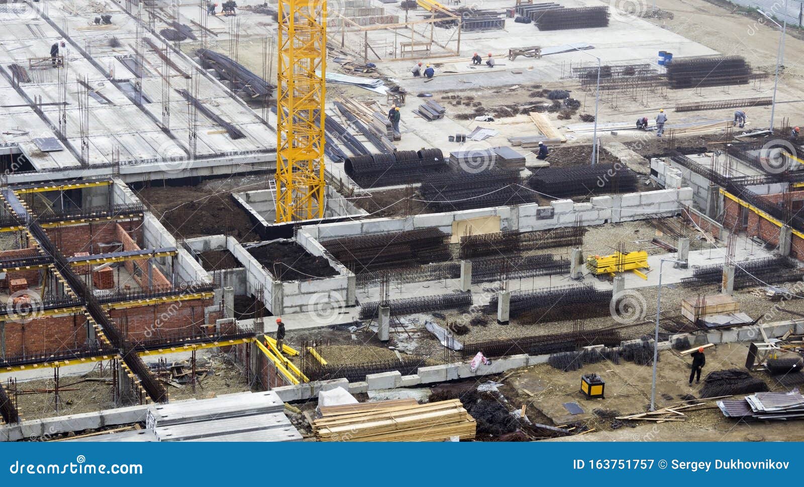 Construction of the Foundation of the Building Stock Image - Image of ...
