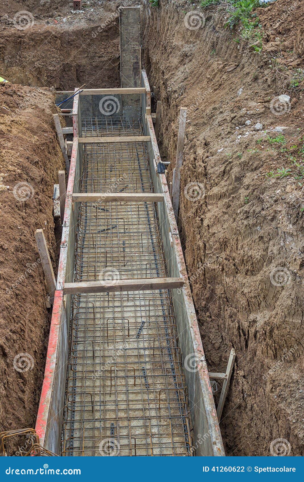 Construction Foundation and Reinforcement Metal Framework Stock Photo ...