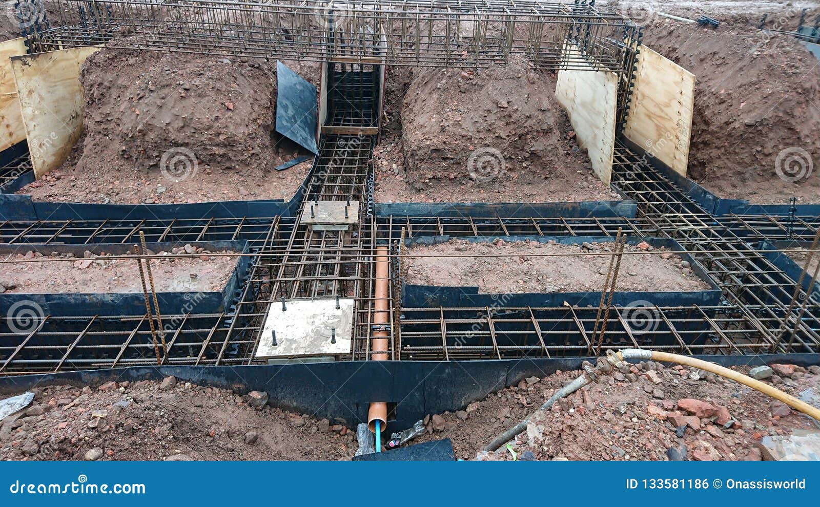 Building Site Foundations stock photo. Image of multi - 133581186