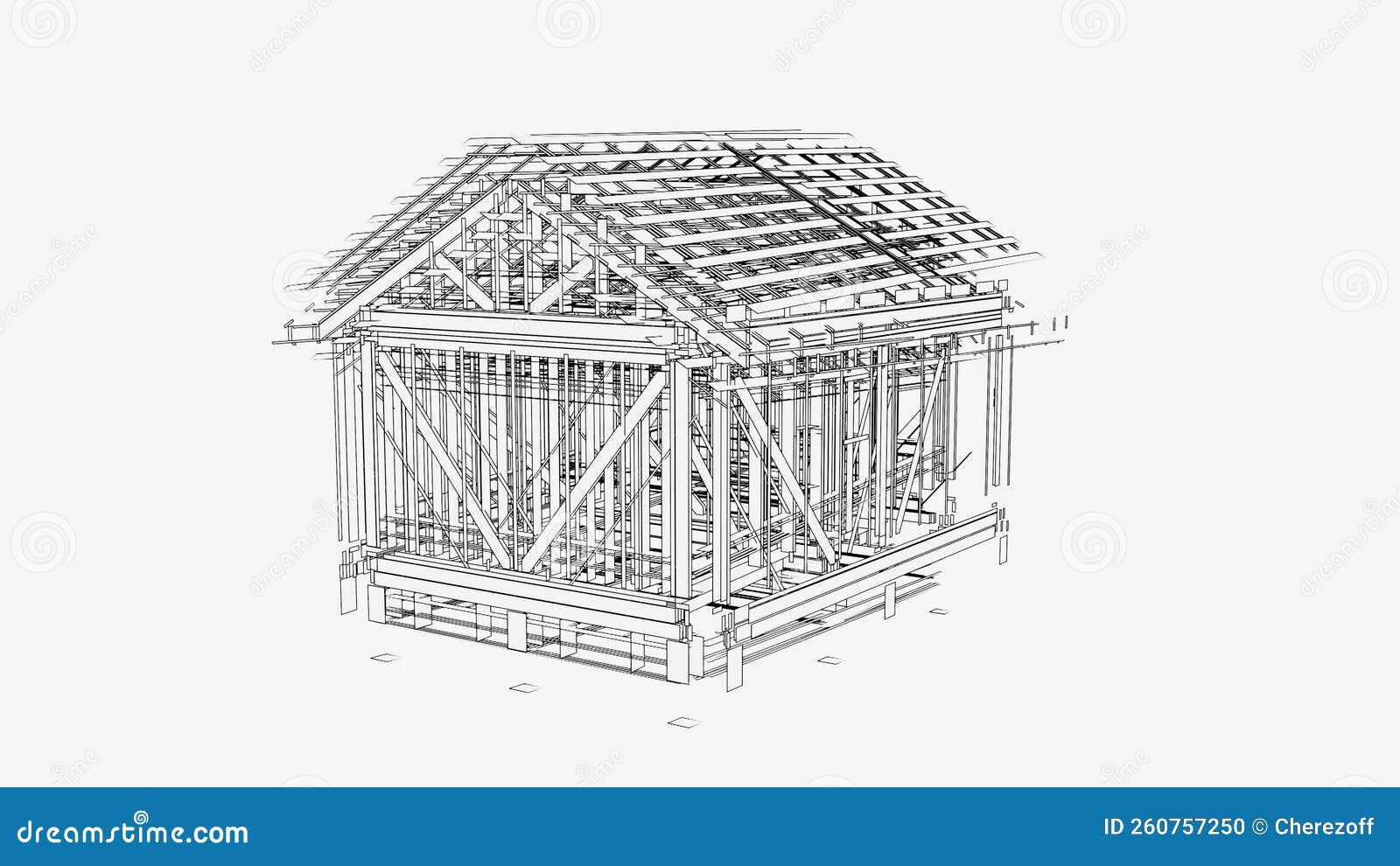 Construction of a Frame Building. 3d Model Stock Footage - Video of ...