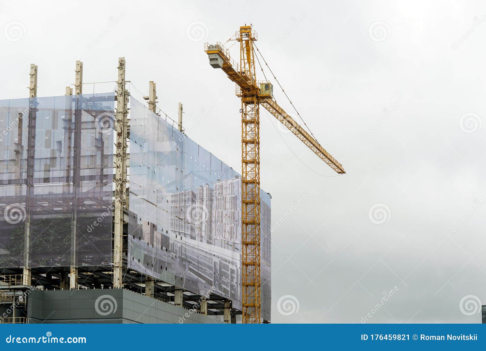 Construction of the Frame of High-rise Buildings Against the Overcast ...