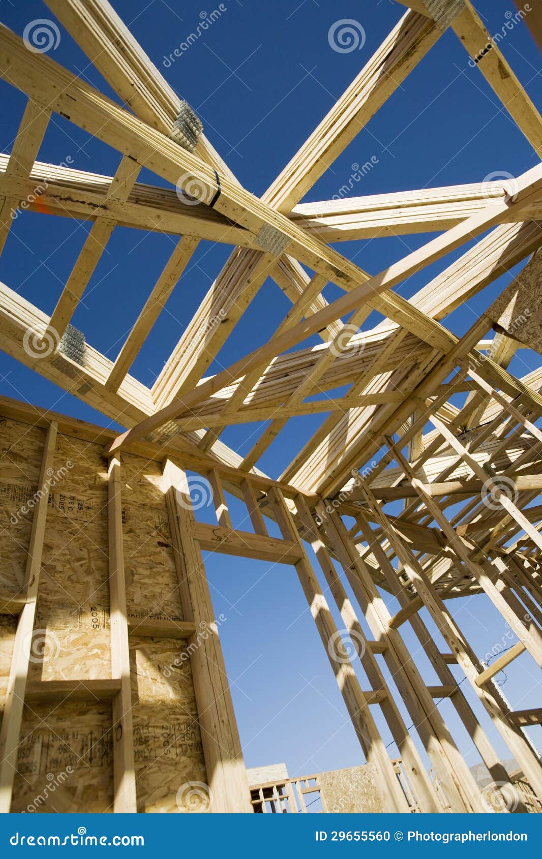 Construction Frame of an Unfinished House Stock Photo - Image of ...