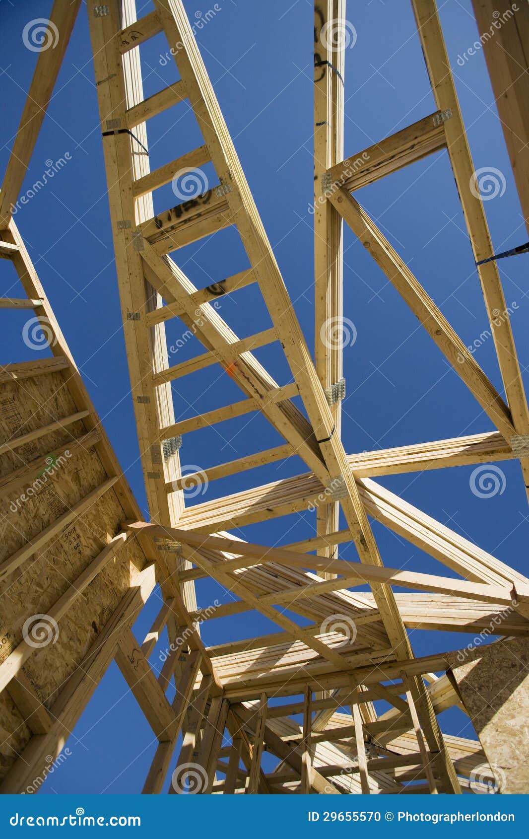 Construction Frame of an Unfinished House Stock Photo - Image of ...