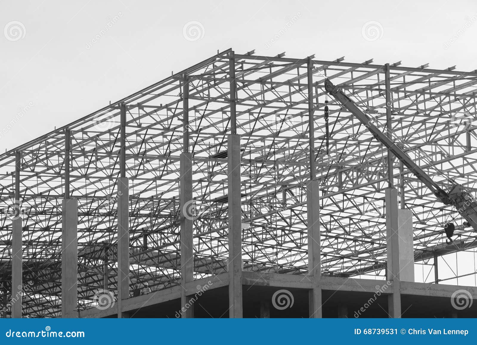Construction Framework Building Black and White. Stock Image - Image of ...