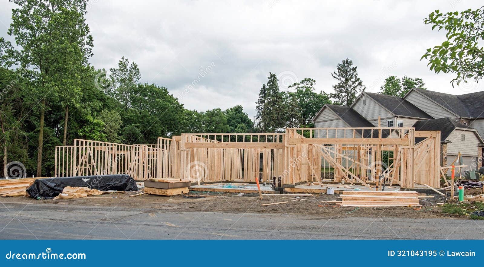 Construction Framework of New Housing Development Stock Image - Image ...