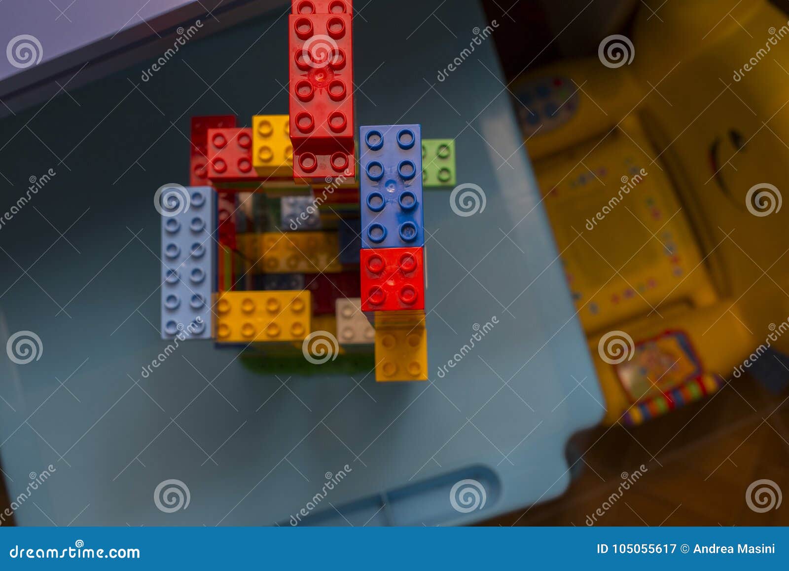 Construction Game with Bricks of Various Colors Stock Image - Image of ...