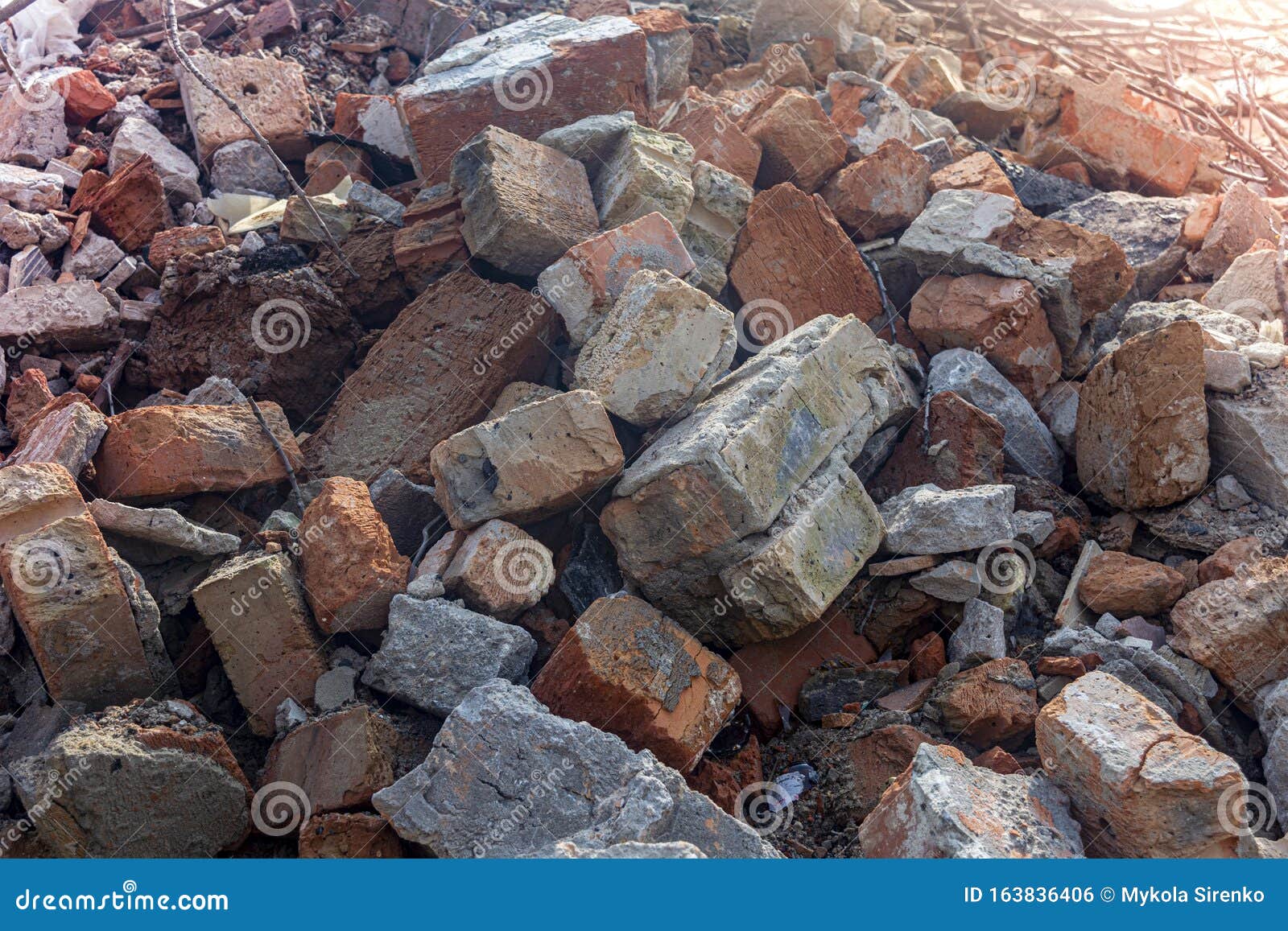 Construction Garbage Bricks Stones Mortar Close Up Stock Photo - Image ...