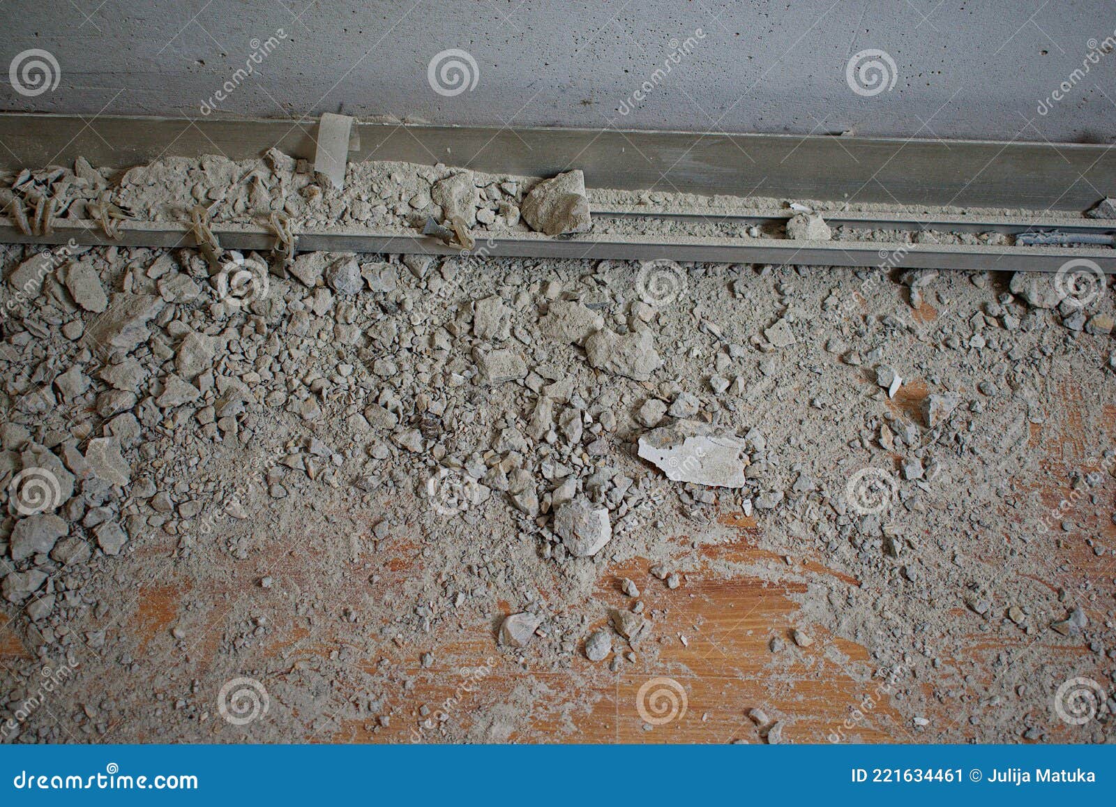 Construction Garbage. Rubbish on the Floor after Chipping the Wall ...
