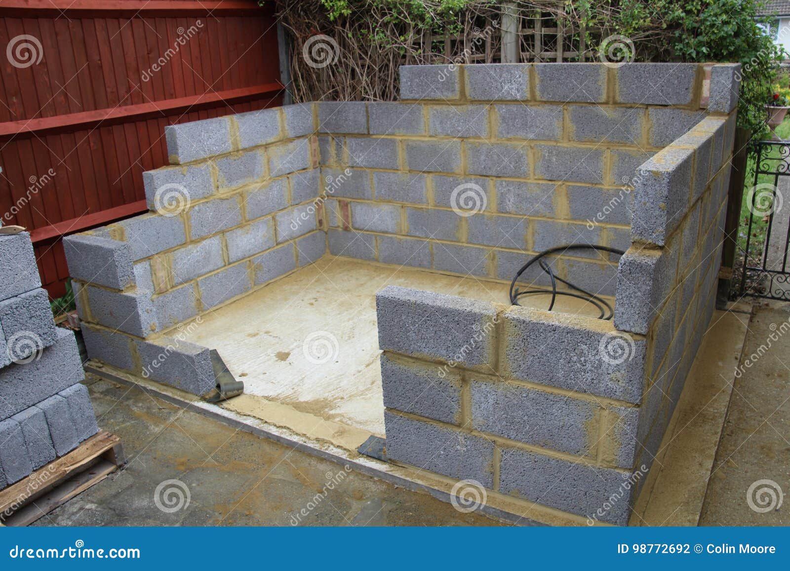 Construction of a Garden Shed Stock Photo - Image of blockwork, blocks ...