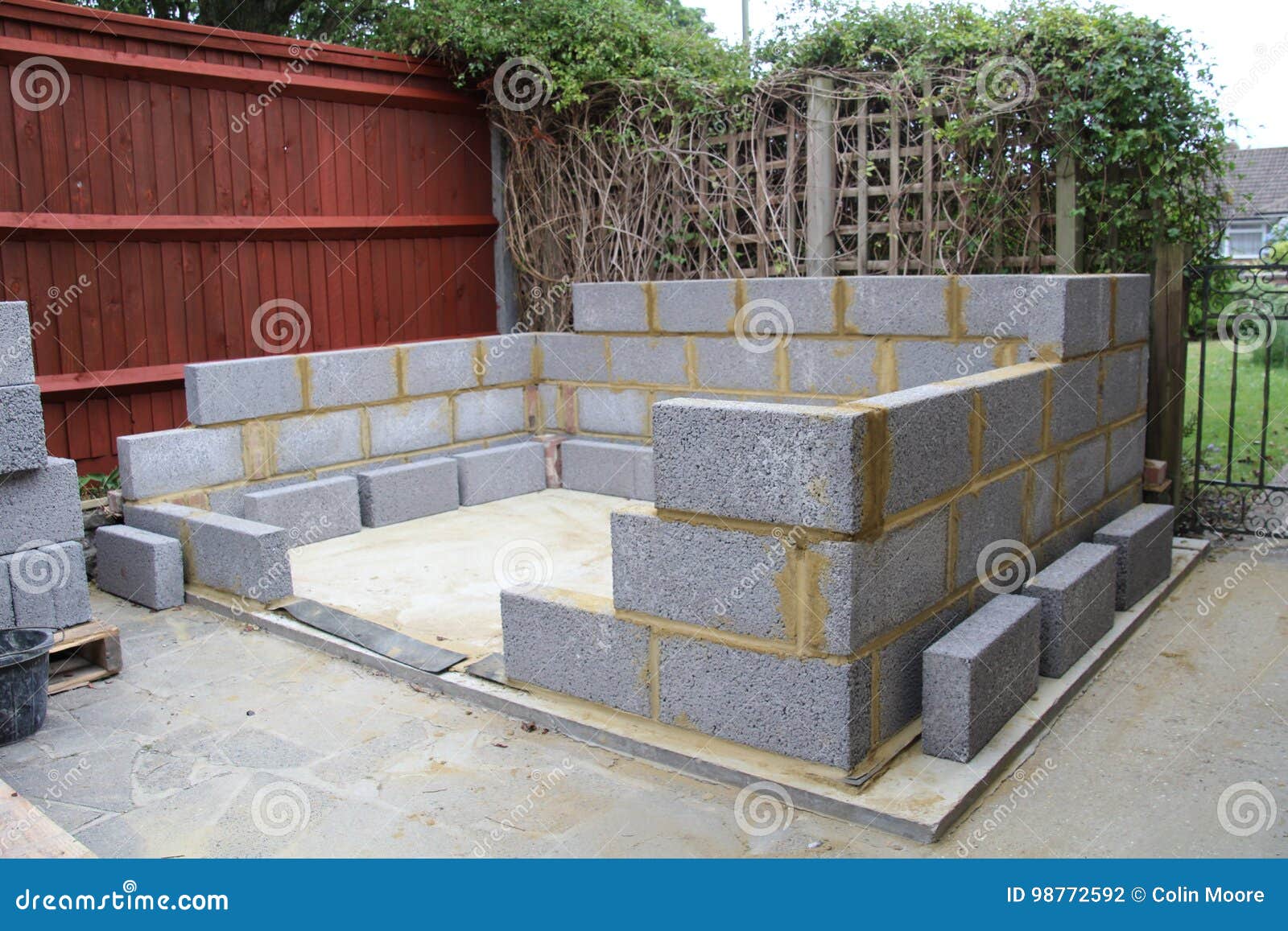 Construction of a Garden Shed Stock Photo - Image of structure, wall ...