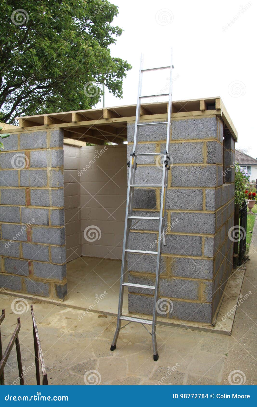 Construction of a Garden Shed Stock Photo - Image of structure, blocks ...