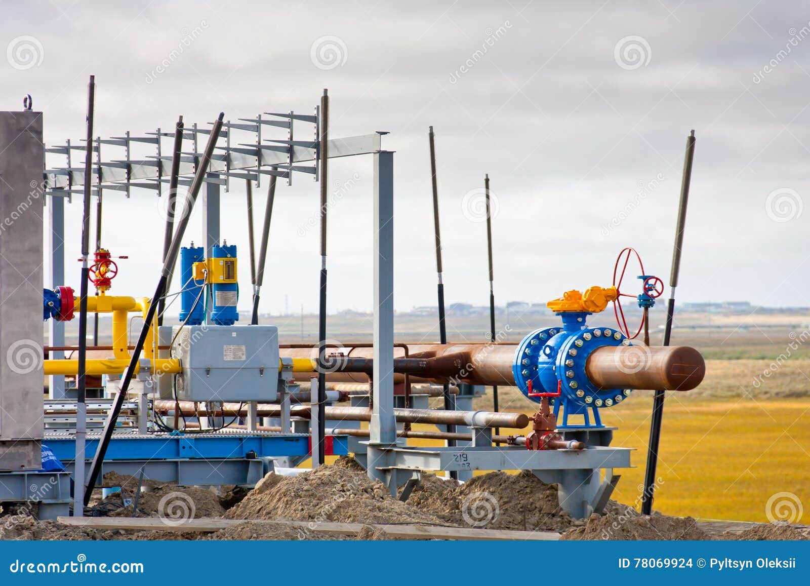 Construction of gas field stock photo. Image of fishing - 78069924