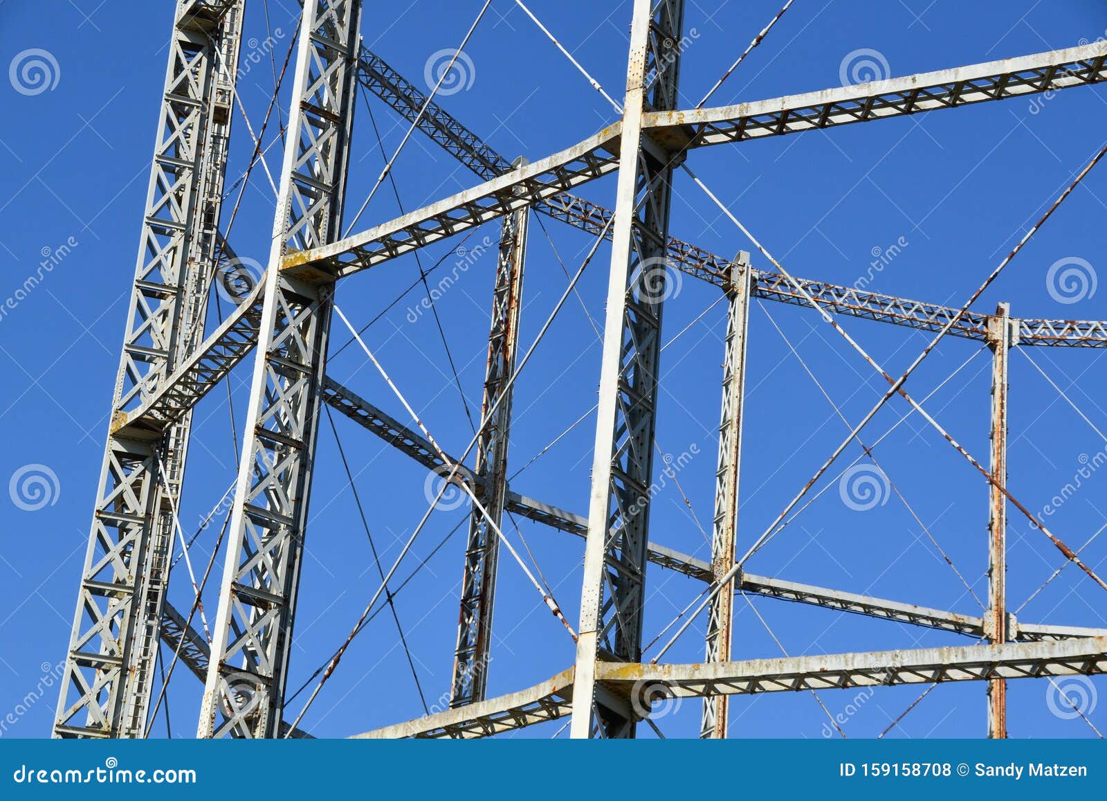 Construction of a Gas Holder Stock Photo - Image of blue, metal: 159158708