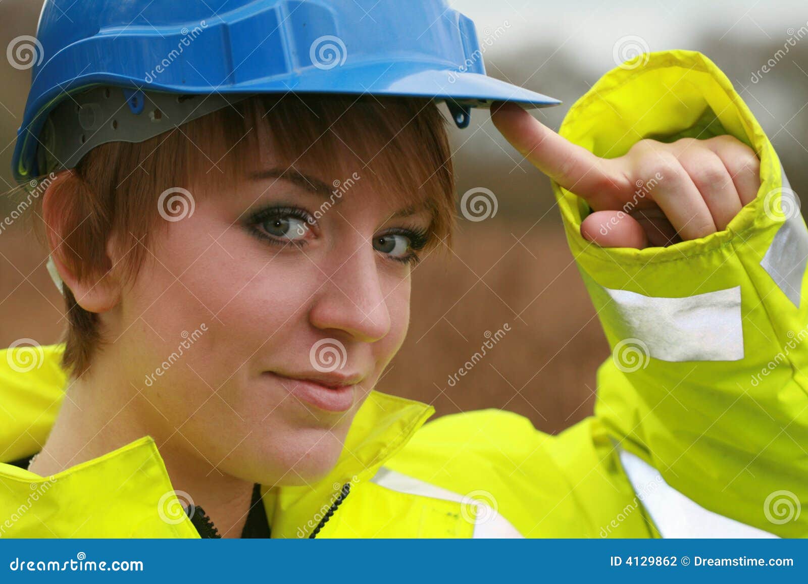 Construction girl stock photo. Image of build, looking - 4129862