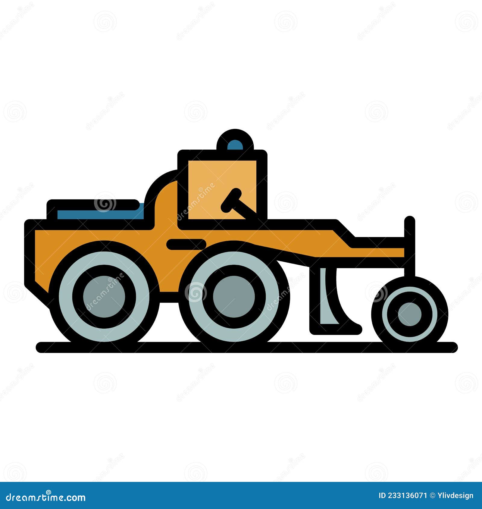 Telehandler With Bucket Vector Illustration | CartoonDealer.com #76017176