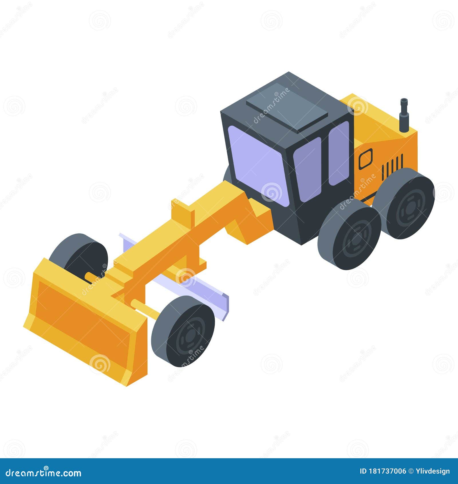 Grader Isometric Color Drawings Vector Illustration | CartoonDealer.com ...