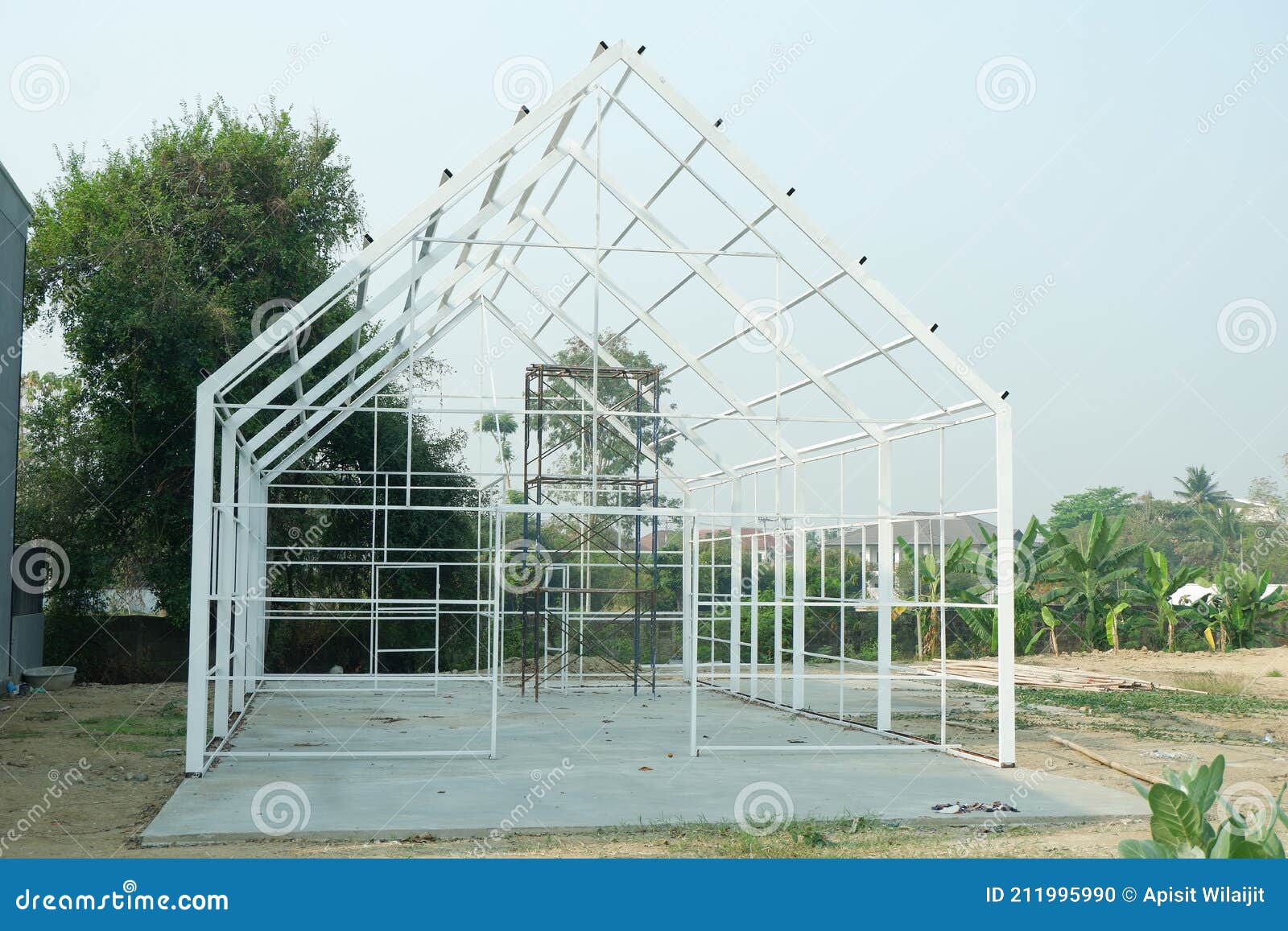 Construction Green House or Nursery Plants for Background. Stock Photo ...